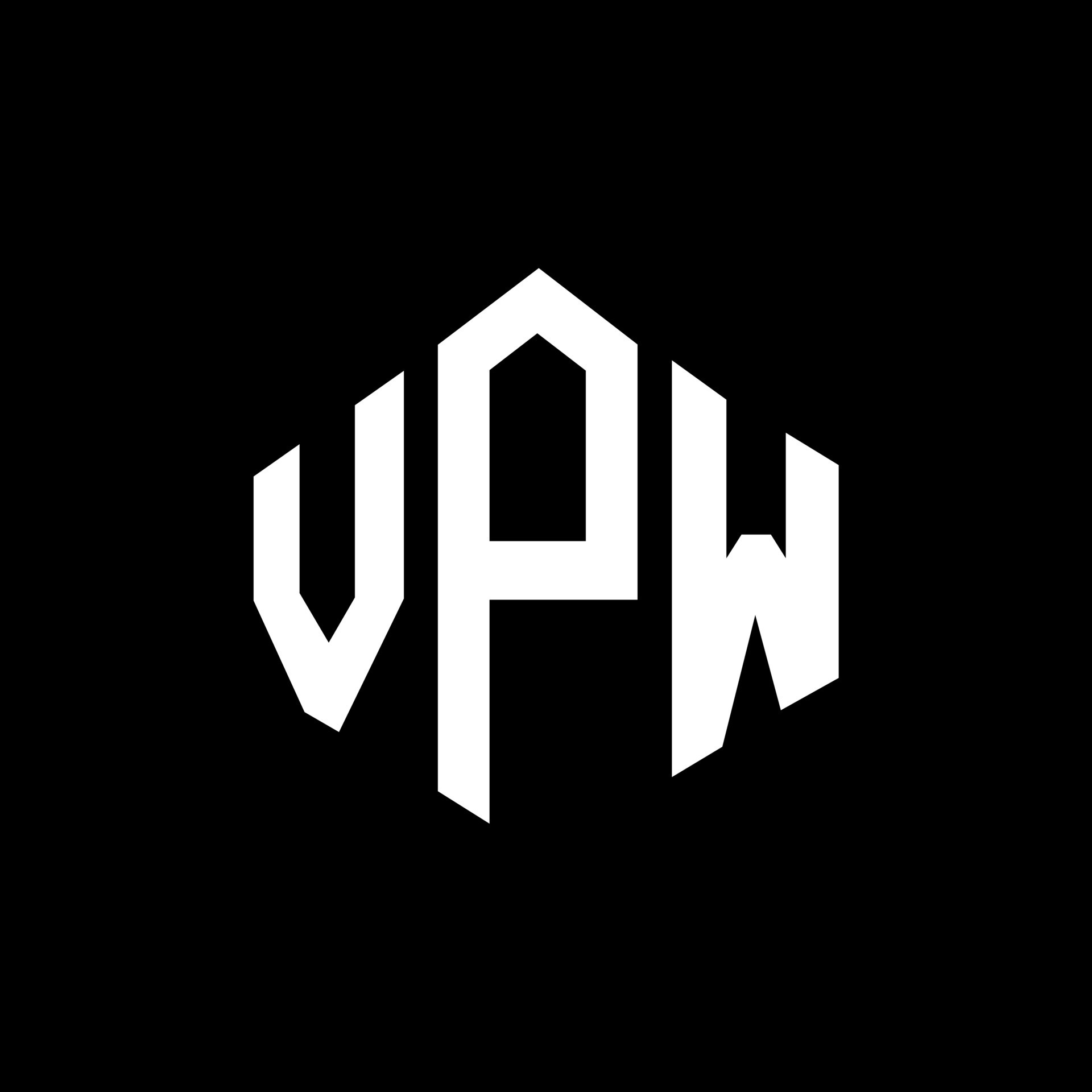 VPW letter logo design with polygon shape. VPW polygon and cube shape logo design. VPW hexagon ...