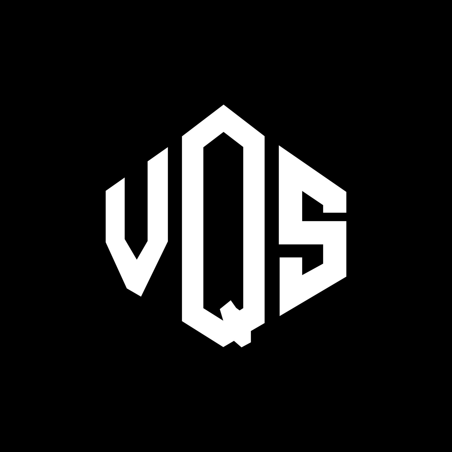 diseño de logotipo de letra vqs con forma de polígono. vqs polígono y diseño de logotipo en ...