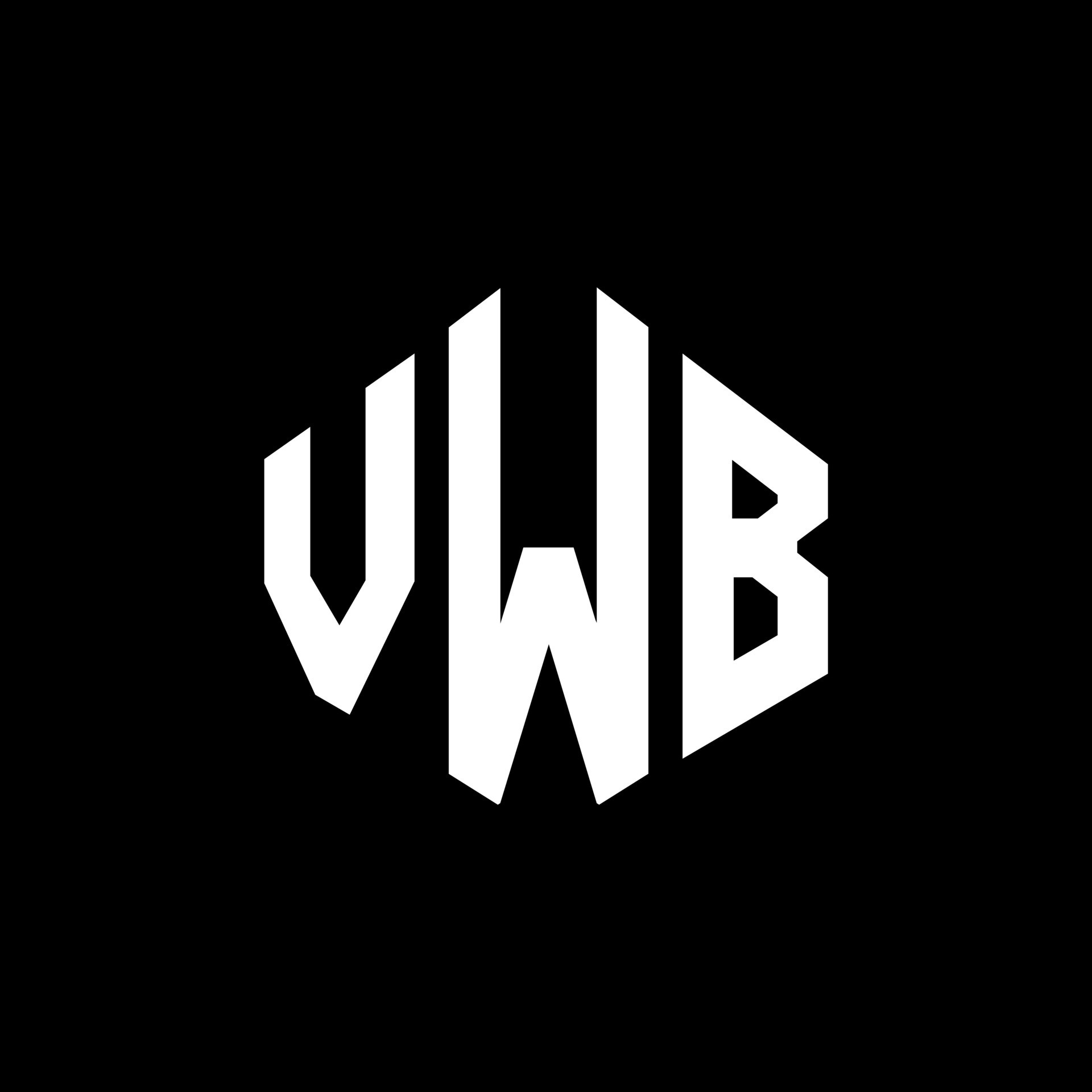 VWB letter logo design with polygon shape. VWB polygon and cube shape ...