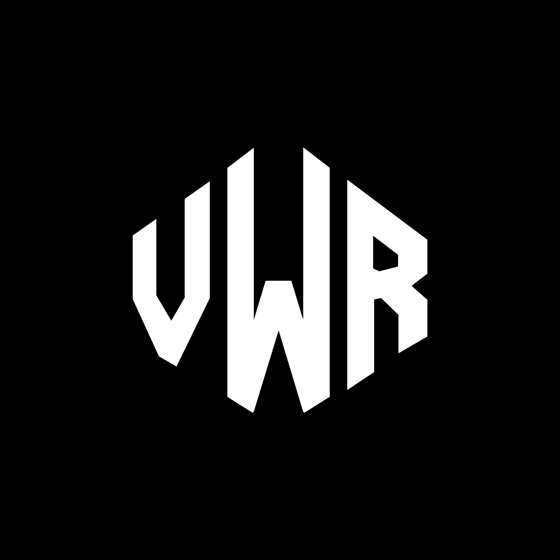 diseño de logotipo de letra vwr con forma de polígono. vwr polígono y diseño de logotipo en ...