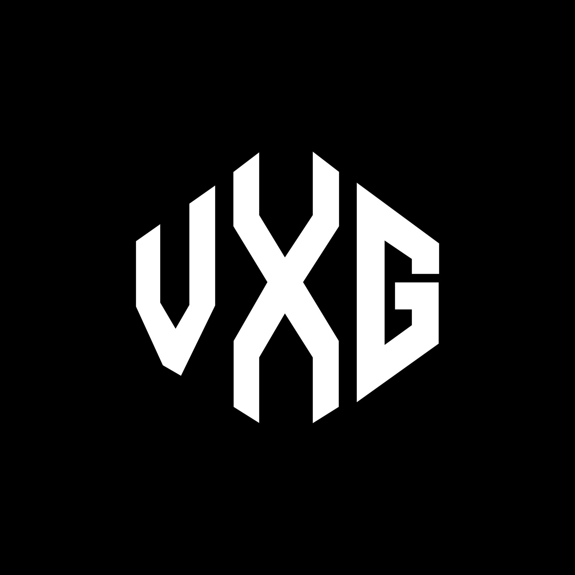diseño de logotipo de letra vxg con forma de polígono. diseño de logotipo de forma de cubo y ...