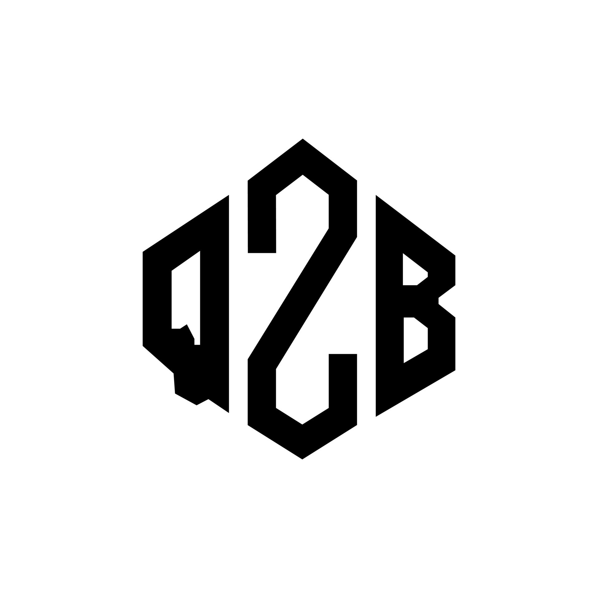 diseño de logotipo de letra qzb con forma de polígono. qzb polígono y diseño de logotipo en ...