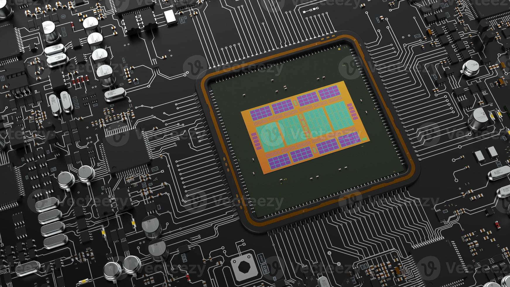 A Fragment Of Computer Hardware Components Powerful Cpu On A Chip