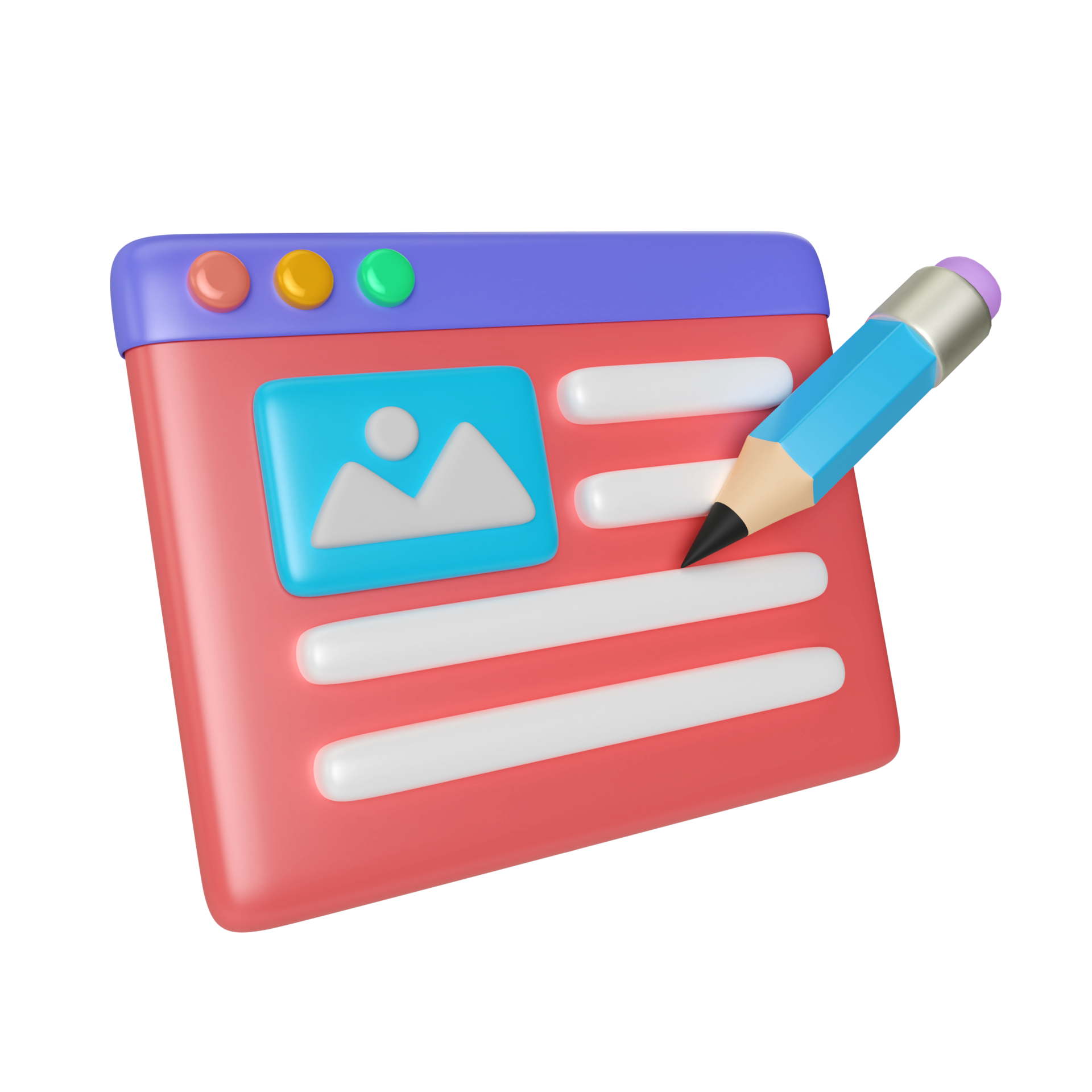 Blog 3D Illustration Icon 9636863 PNG