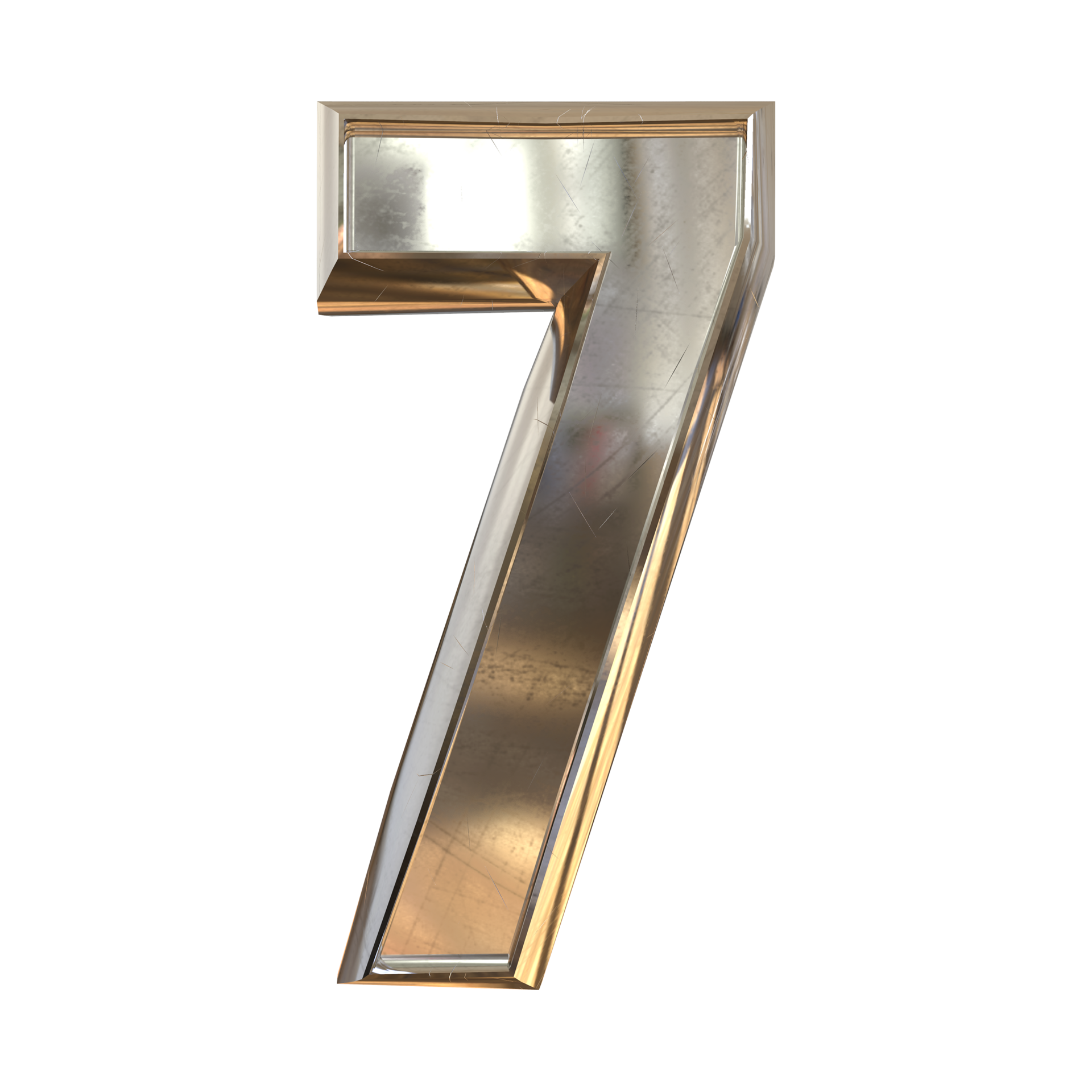 Number 7 3d Render Of Old Scratched Rough Steel Metal Material 9636872 Png