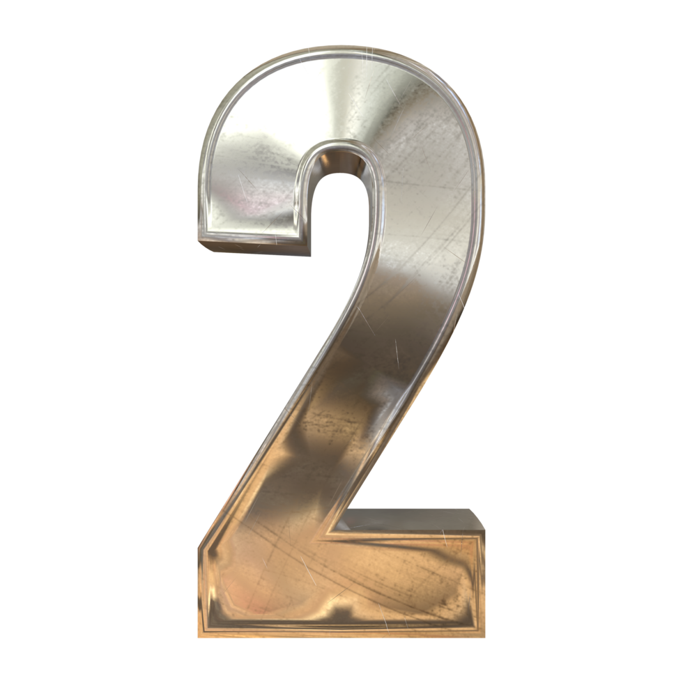 Number 2 3d Png