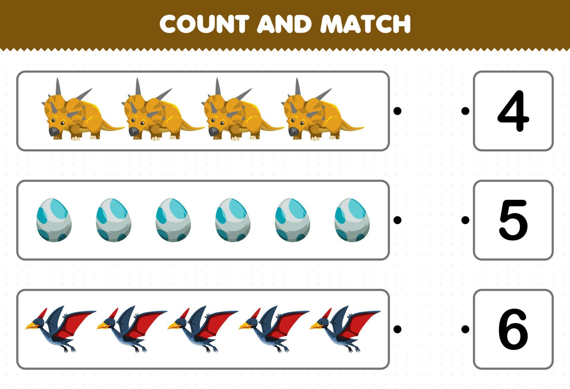 Education game for children count and match count the number of cartoon ...