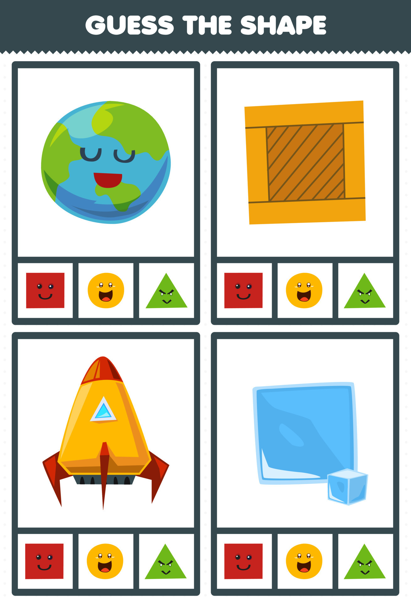 Juego Educativo Para Niños Adivinar La Forma Figuras Y Objetos Geométricos Caja De Madera