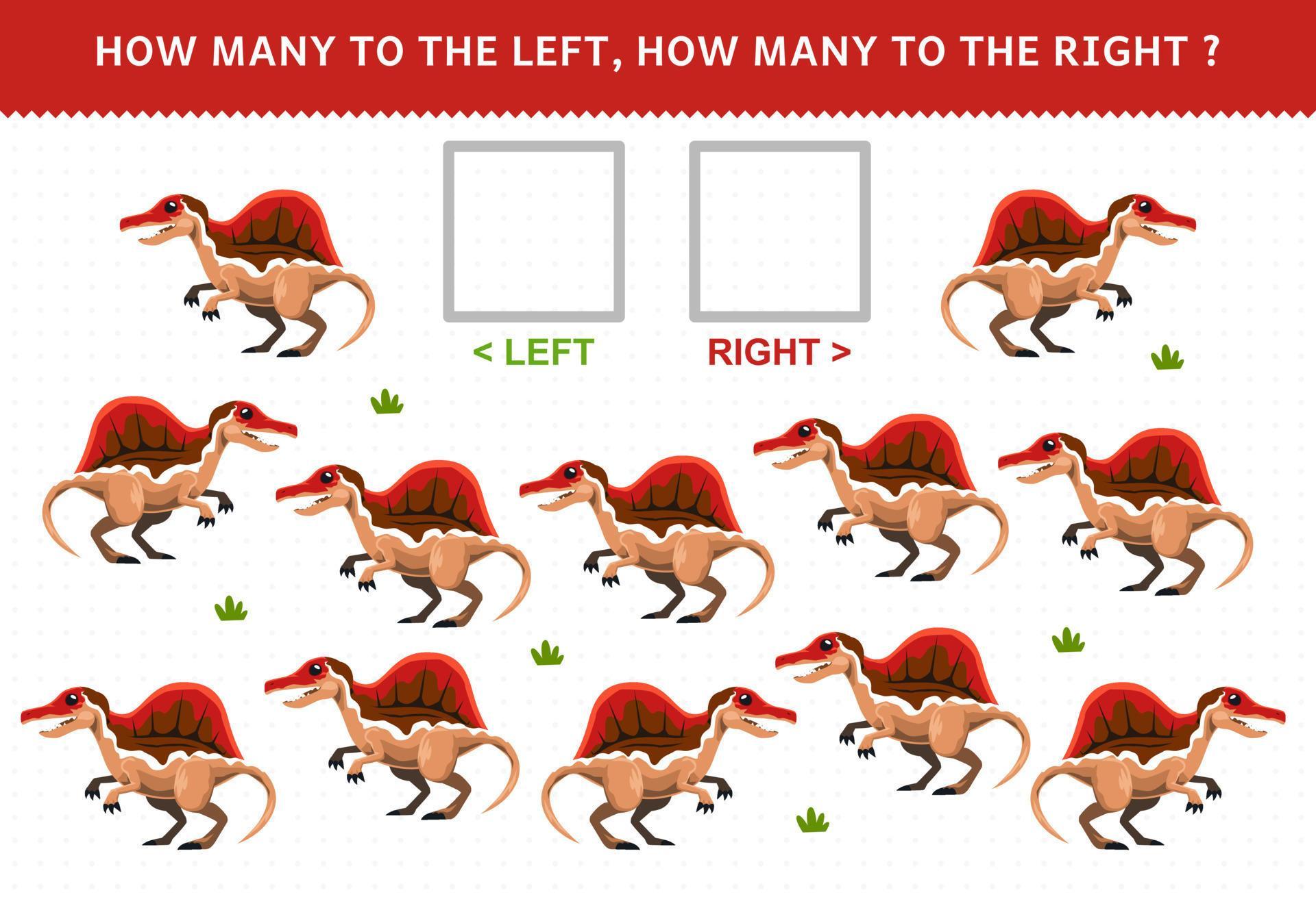 Education game for children of counting left and right picture with ...