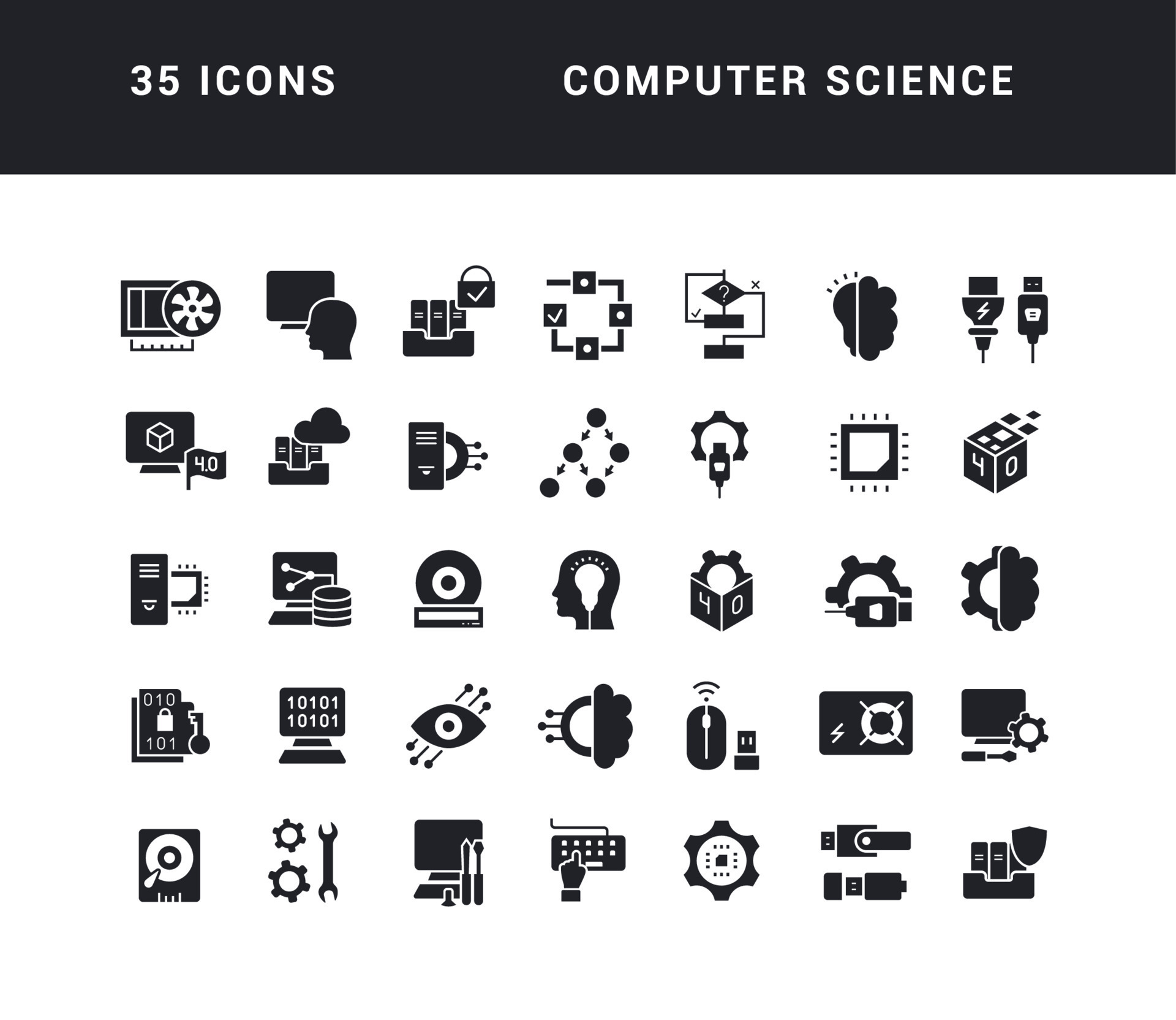 Set of simple icons of Computer Science 9640537 Vector Art at Vecteezy