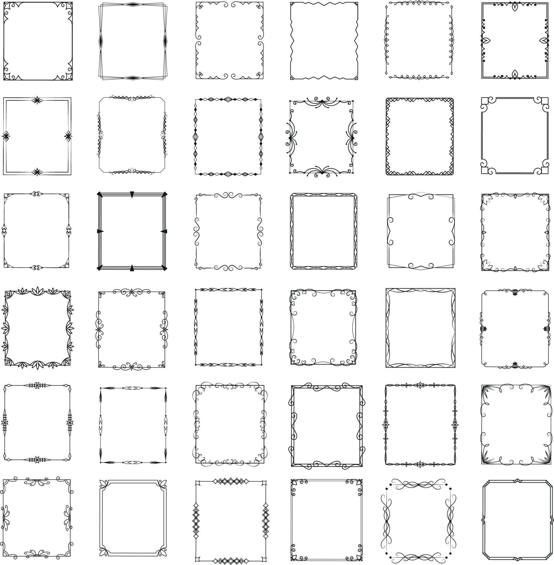 Collection of Rectangular Frames 9641152 Vector Art at Vecteezy