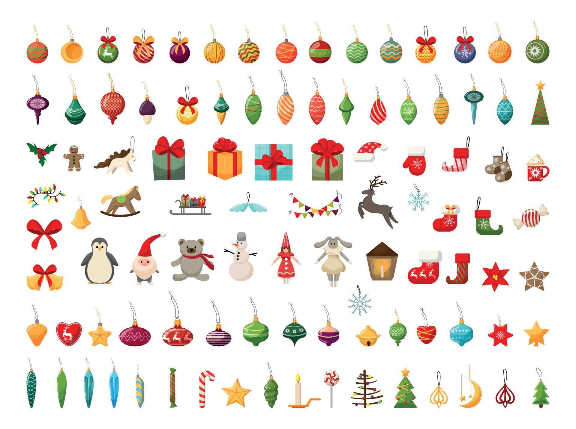 Set of Christmas Toys 9641223 Vector Art at Vecteezy