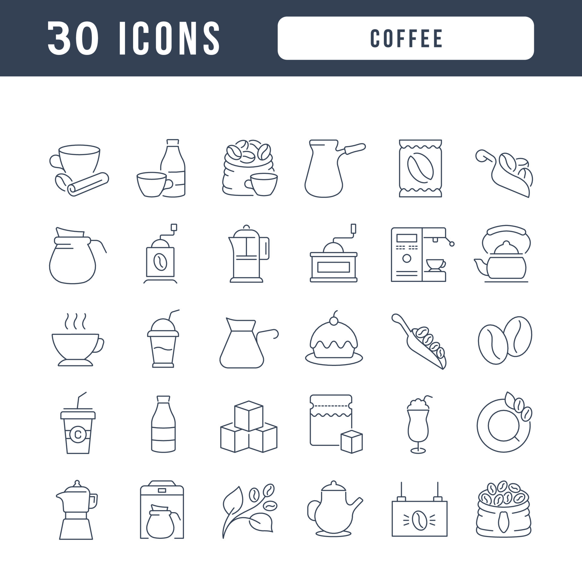 conjunto de iconos lineales de café 9641245 Vector en Vecteezy conjunto de iconos lineales de café 9641245 Vector en Vecteezy