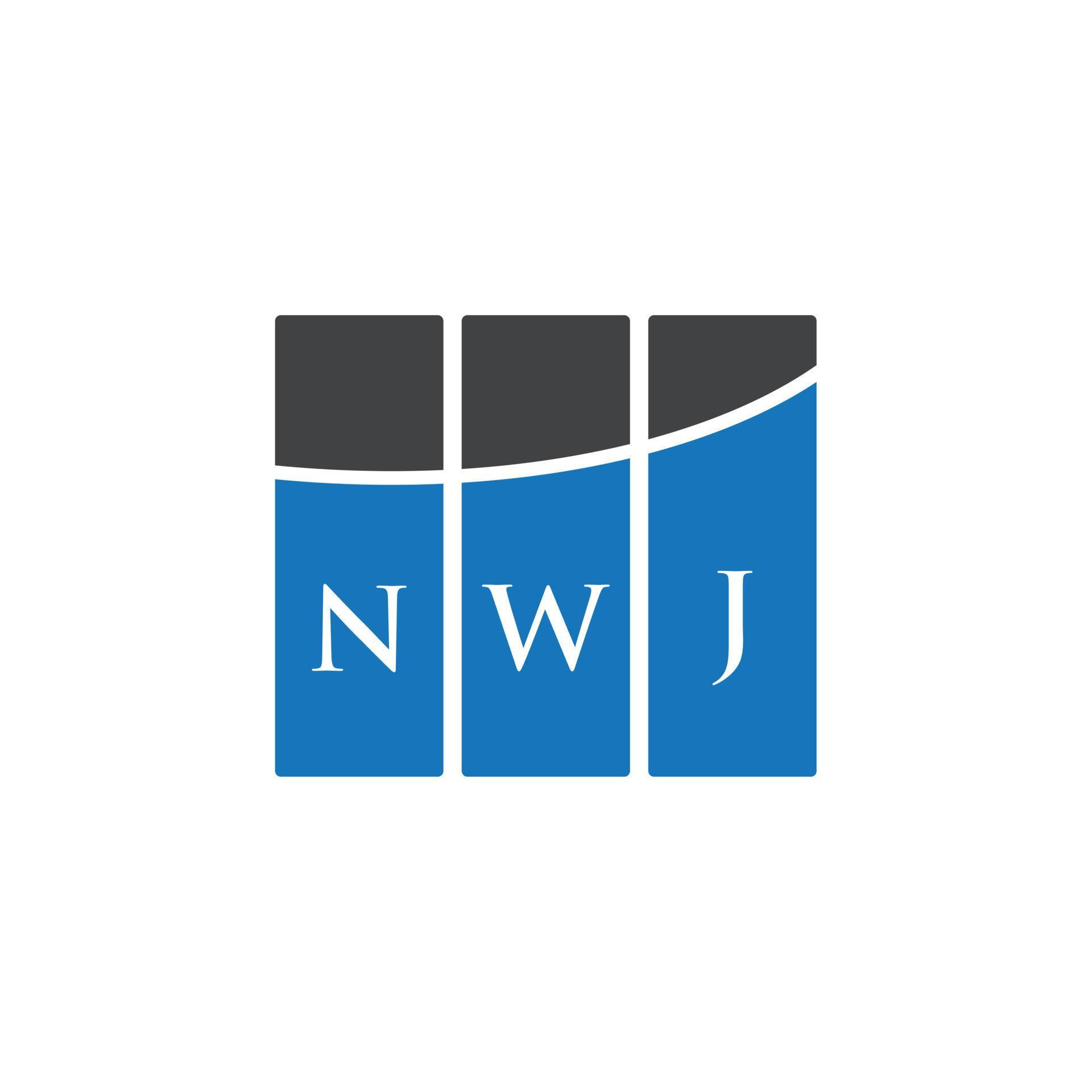diseño de logotipo de letra nwj sobre fondo blanco. concepto de logotipo de letra de iniciales ...