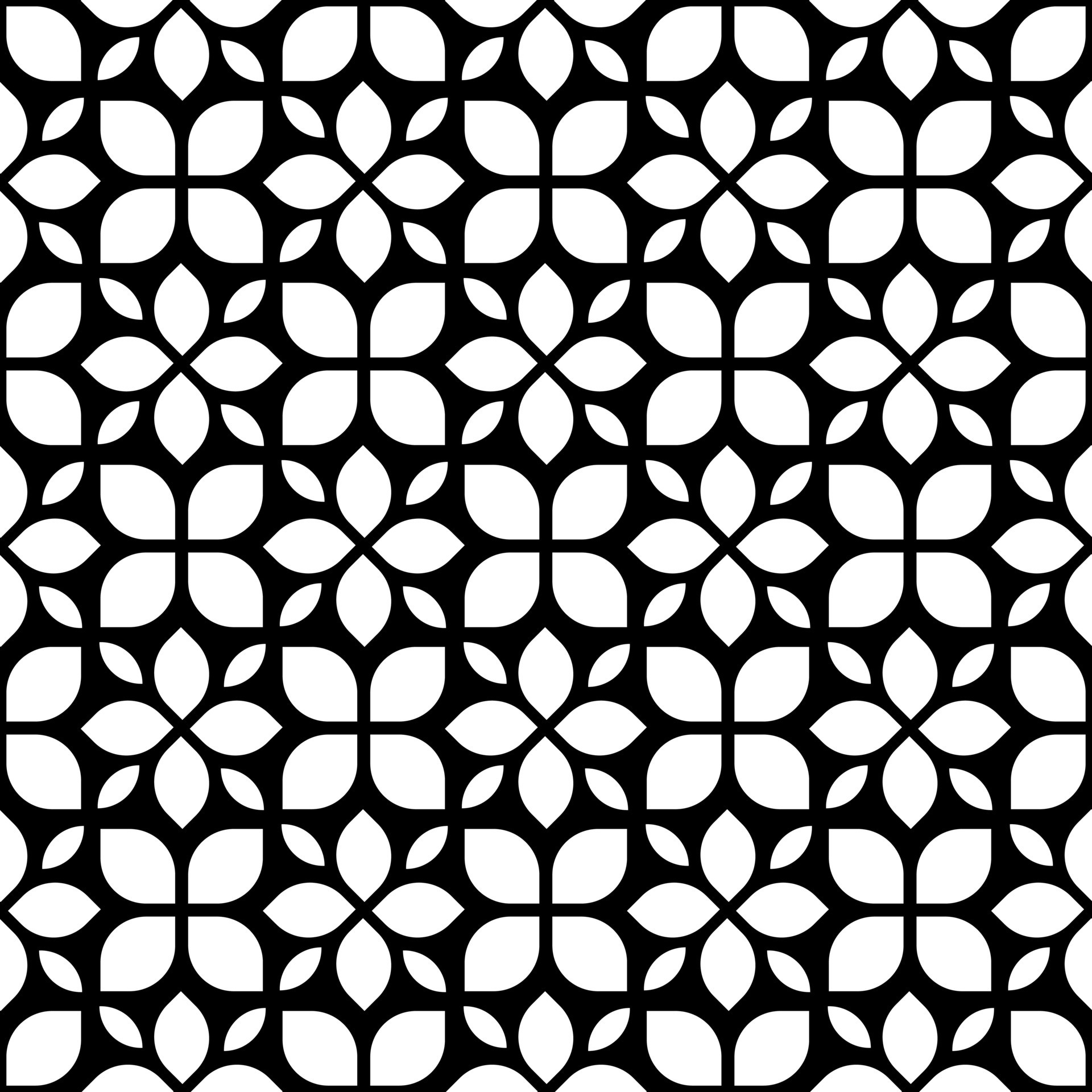 Seamless pattern white flowers on black background. Abstract geometric ...