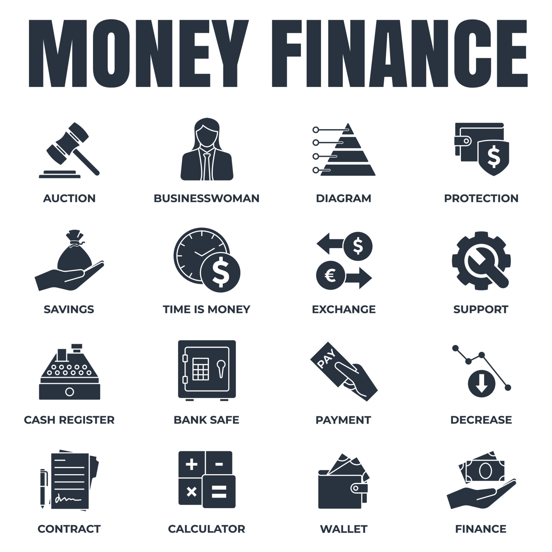 Set of money finance icon logo vector illustration. finance pack symbol ... Set of money finance icon logo vector illustration. finance pack symbol ...
