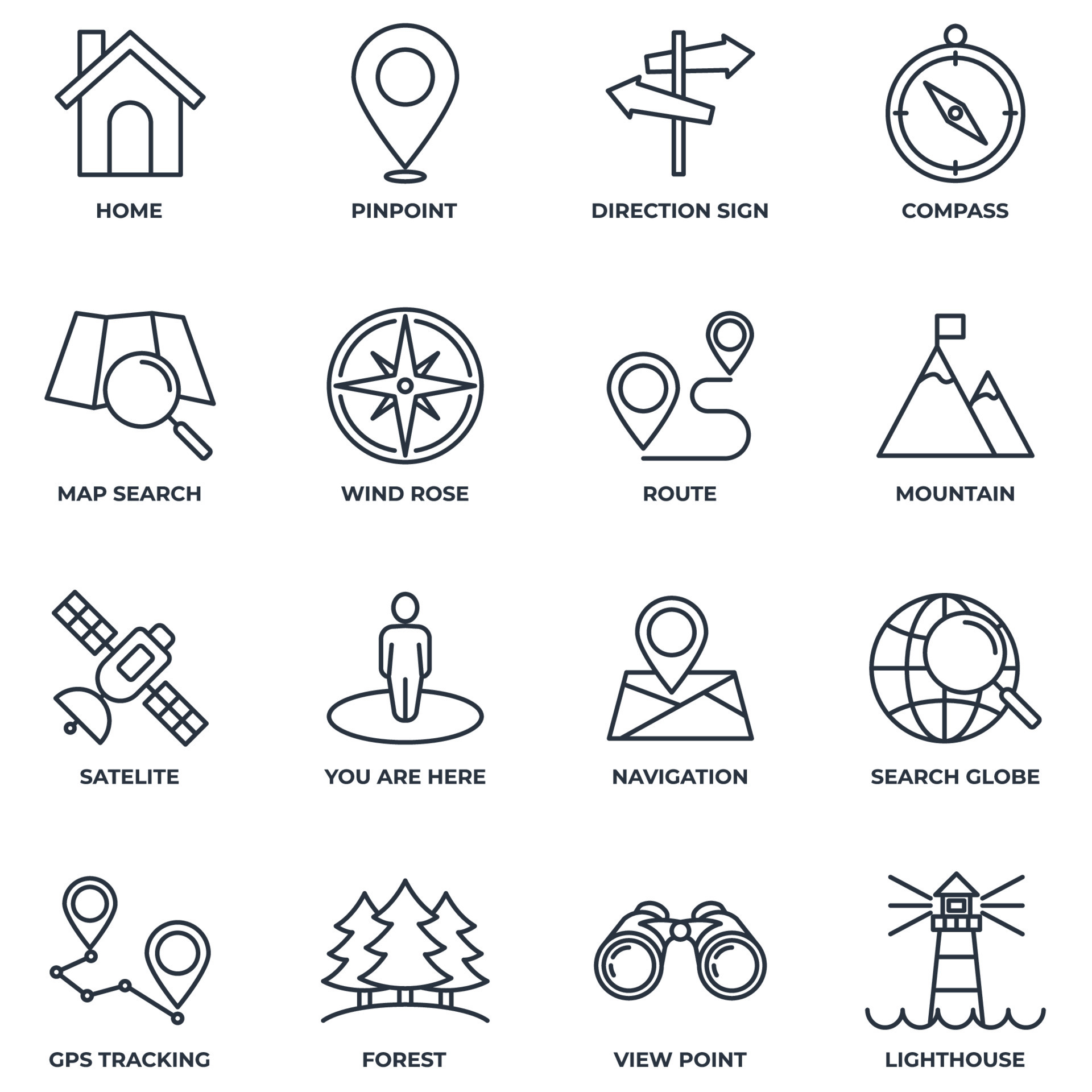 Set of Navigation location icon logo vector illustration. location pack ...