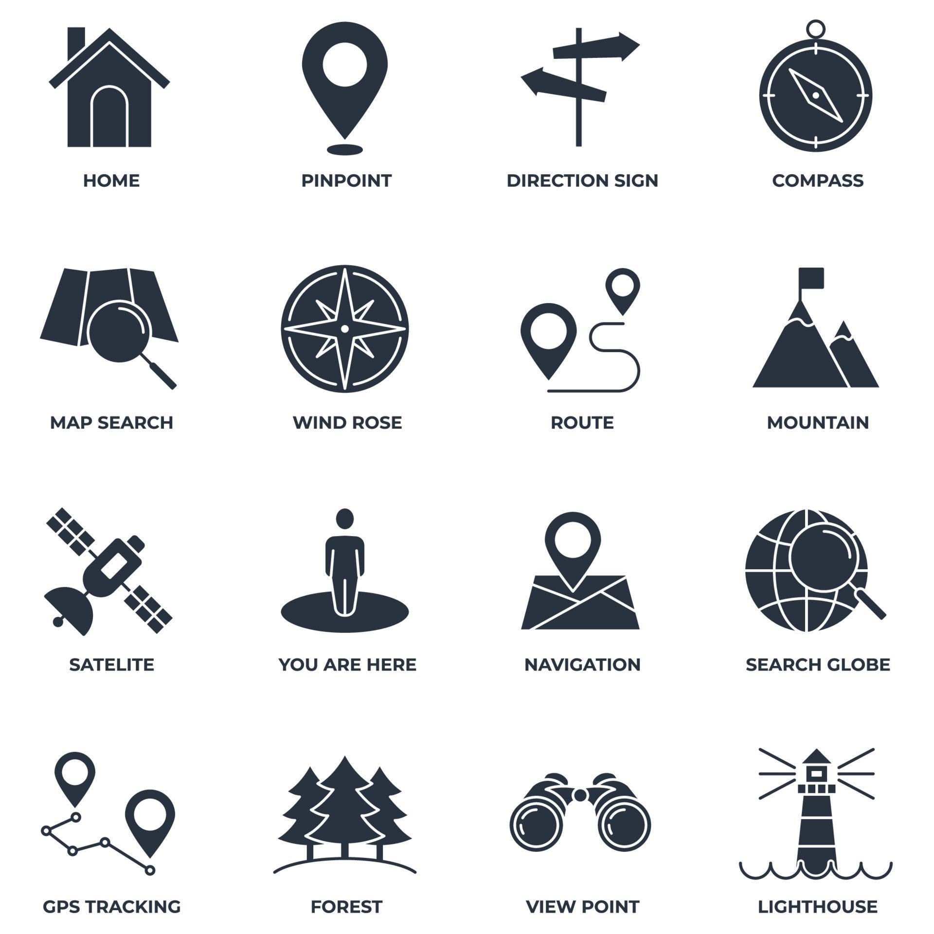 Set of Navigation location icon logo vector illustration. location pack symbol template. home ...