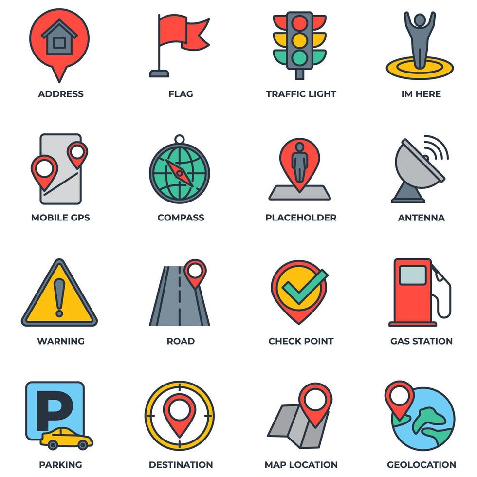 Set Of Navigation Location Icon Logo Vector Illustration Location Pack