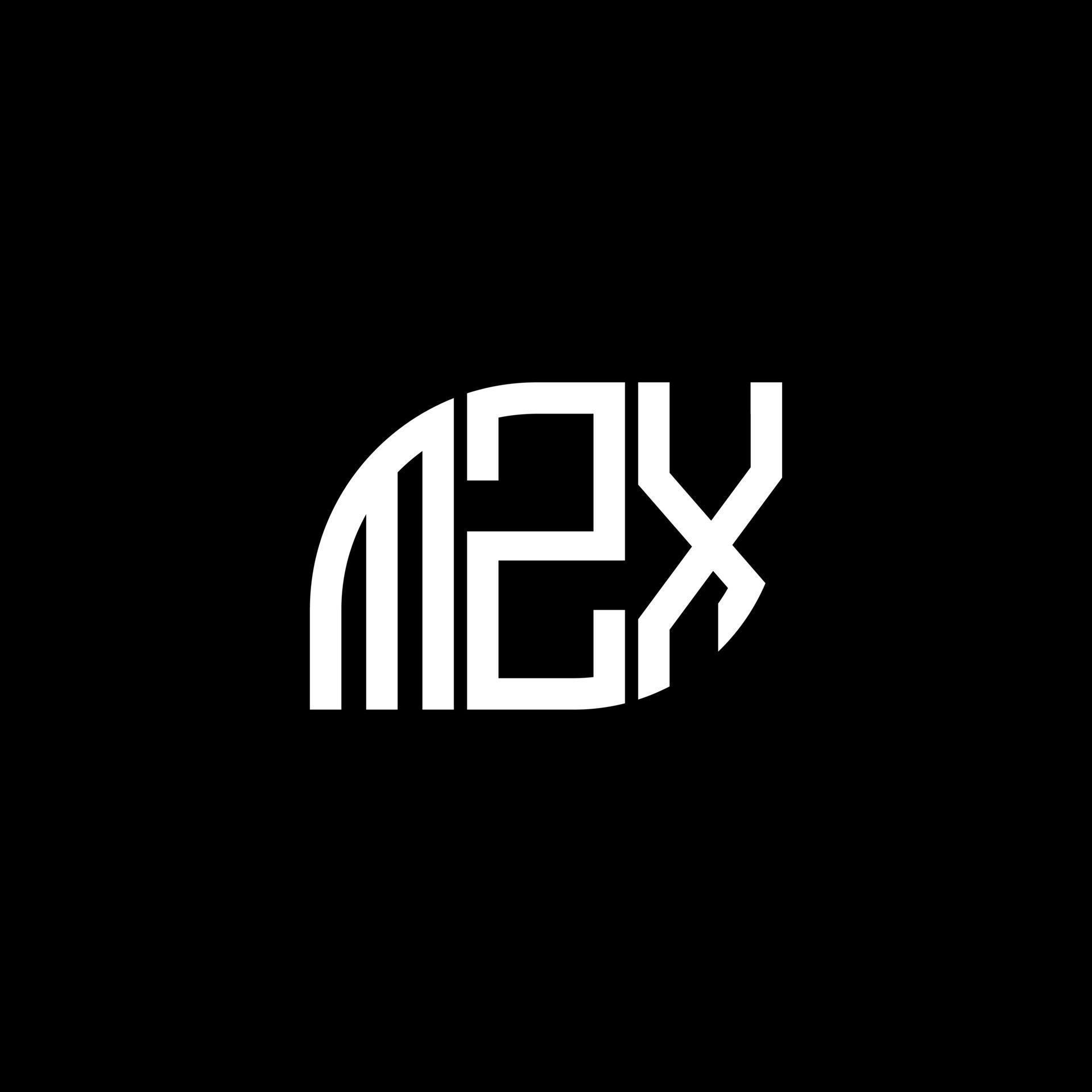 MZX letter logo design on black background. MZX creative initials letter logo concept. MZX ...