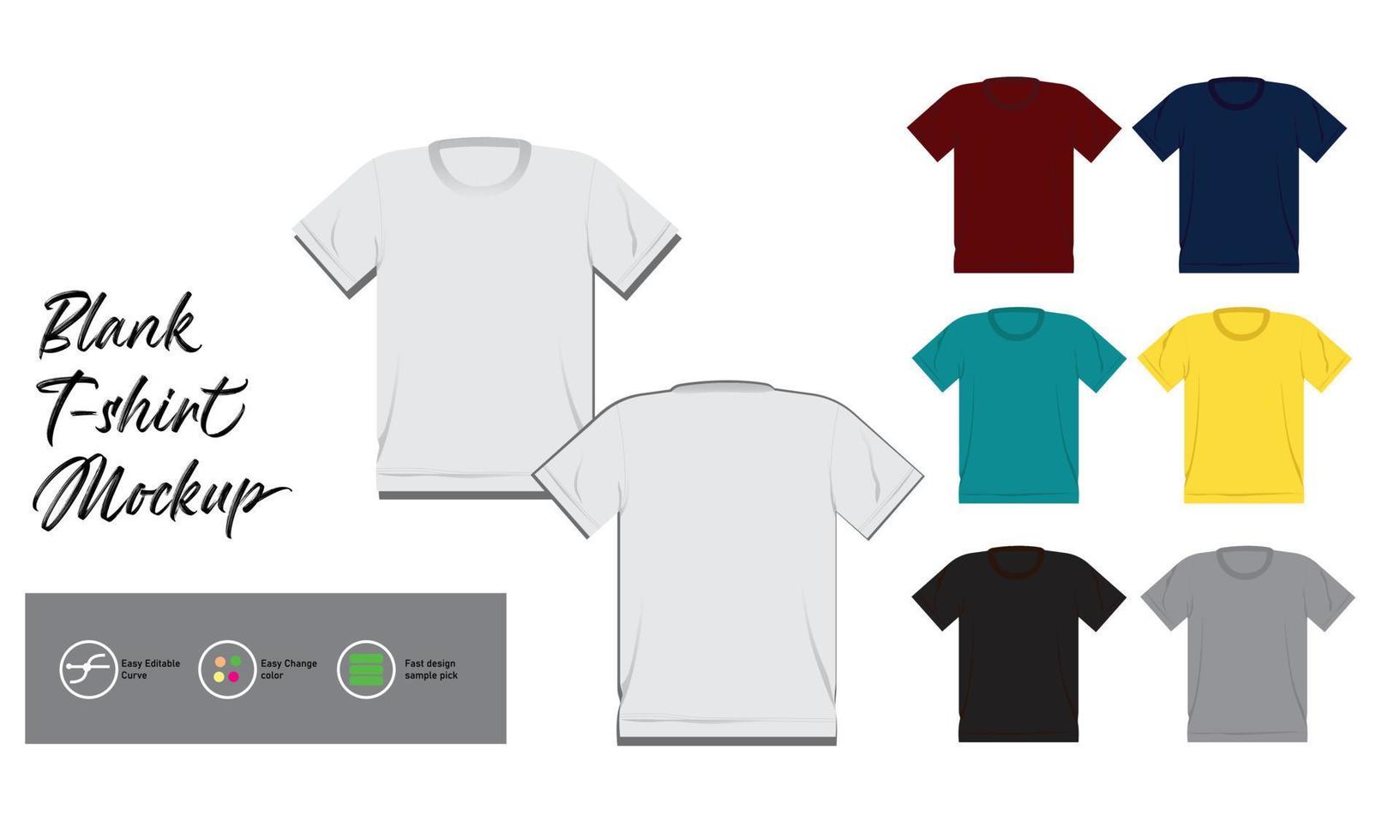 T Shirt Template Front Back Vector Easy Editable 9645582 Vector Art At