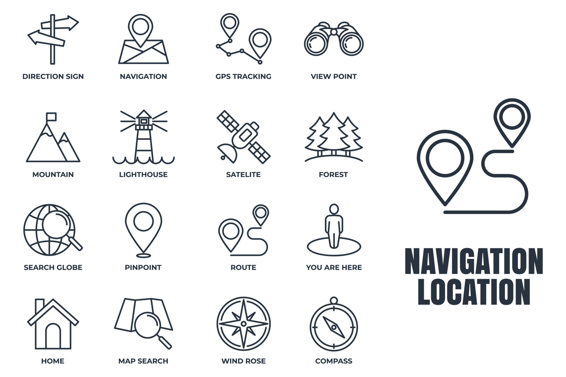 Set Of Navigation Location Icon Logo Vector Illustration Location Pack