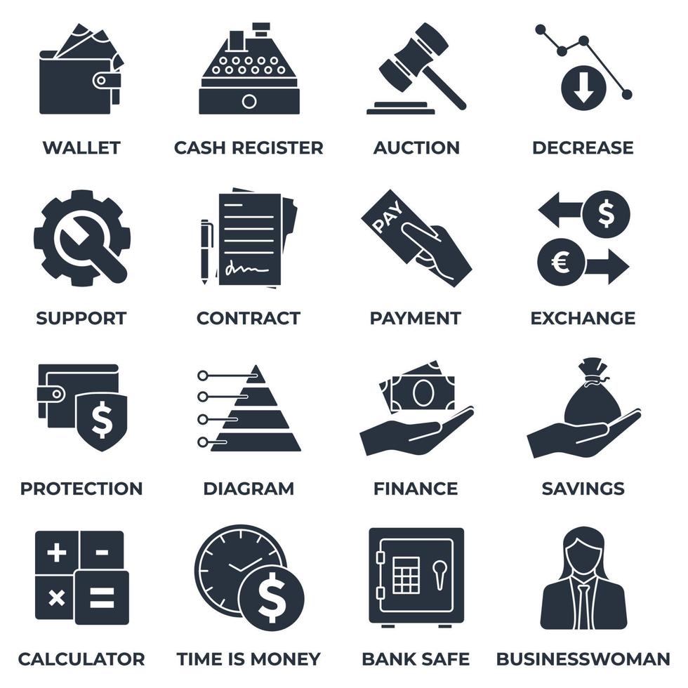 Set of money finance icon logo vector illustration. finance pack symbol ... Set of money finance icon logo vector illustration. finance pack symbol ...