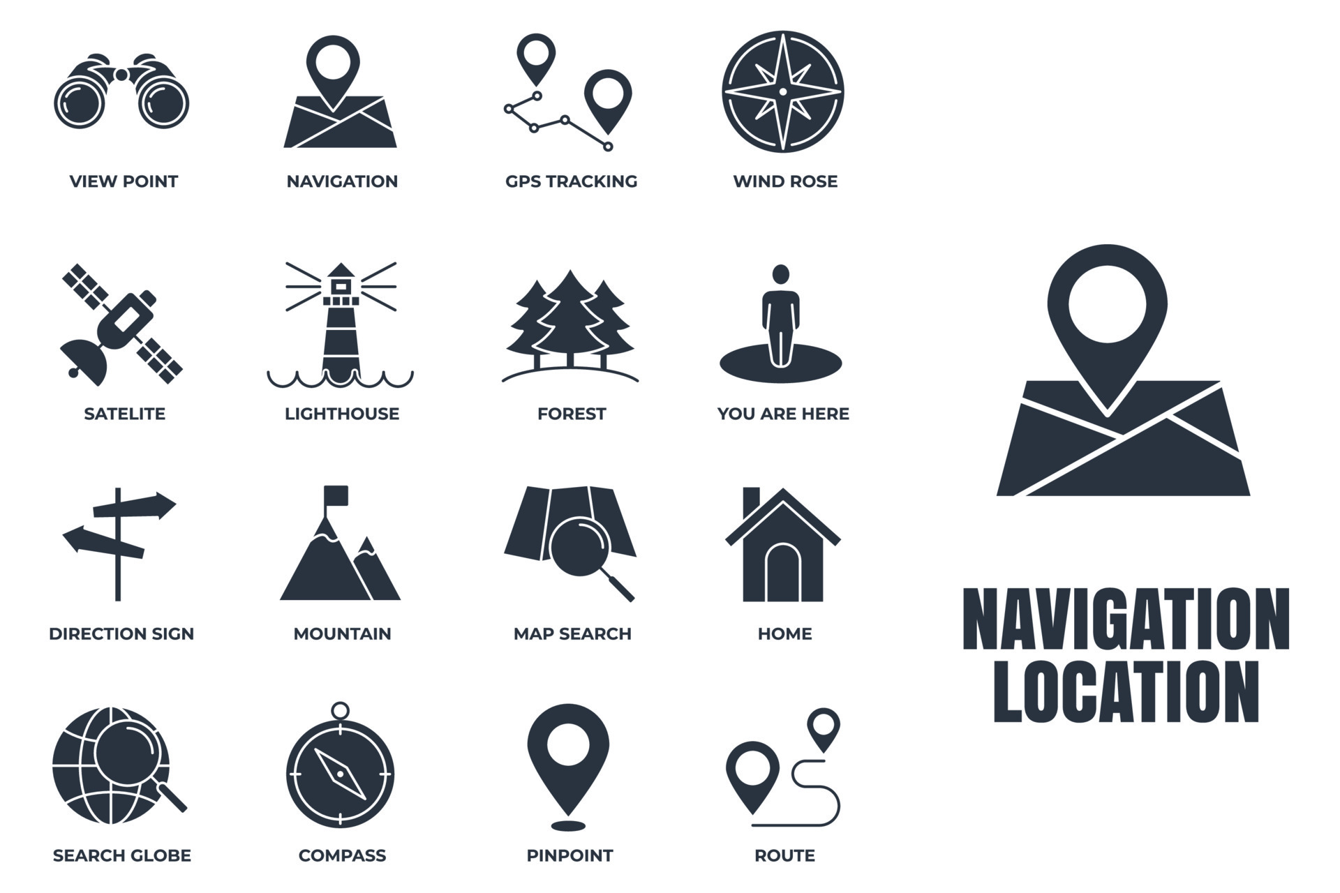 Set Of Navigation Location Icon Logo Vector Illustration Location Pack