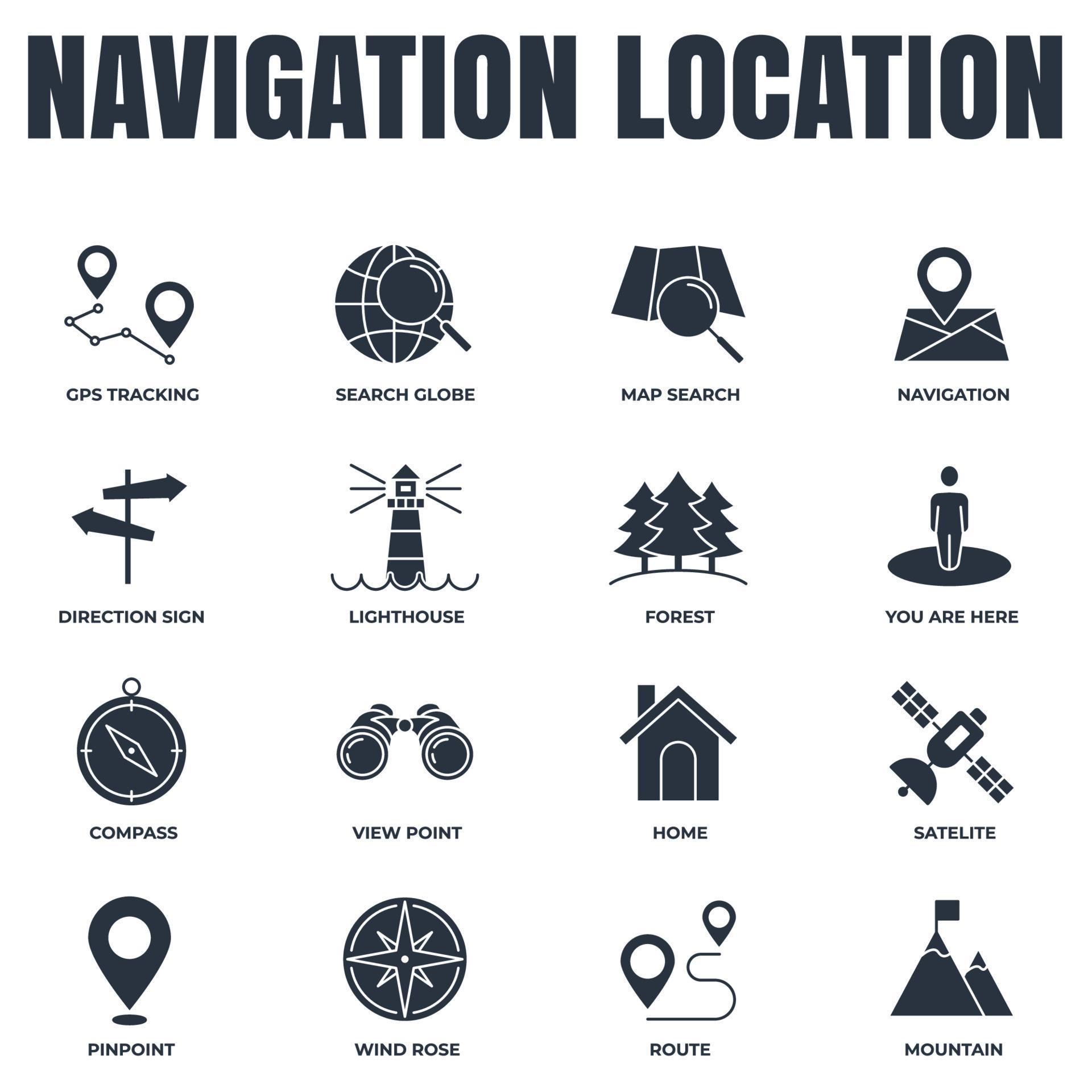 Set Of Navigation Location Icon Logo Vector Illustration Location Pack Symbol Template Home