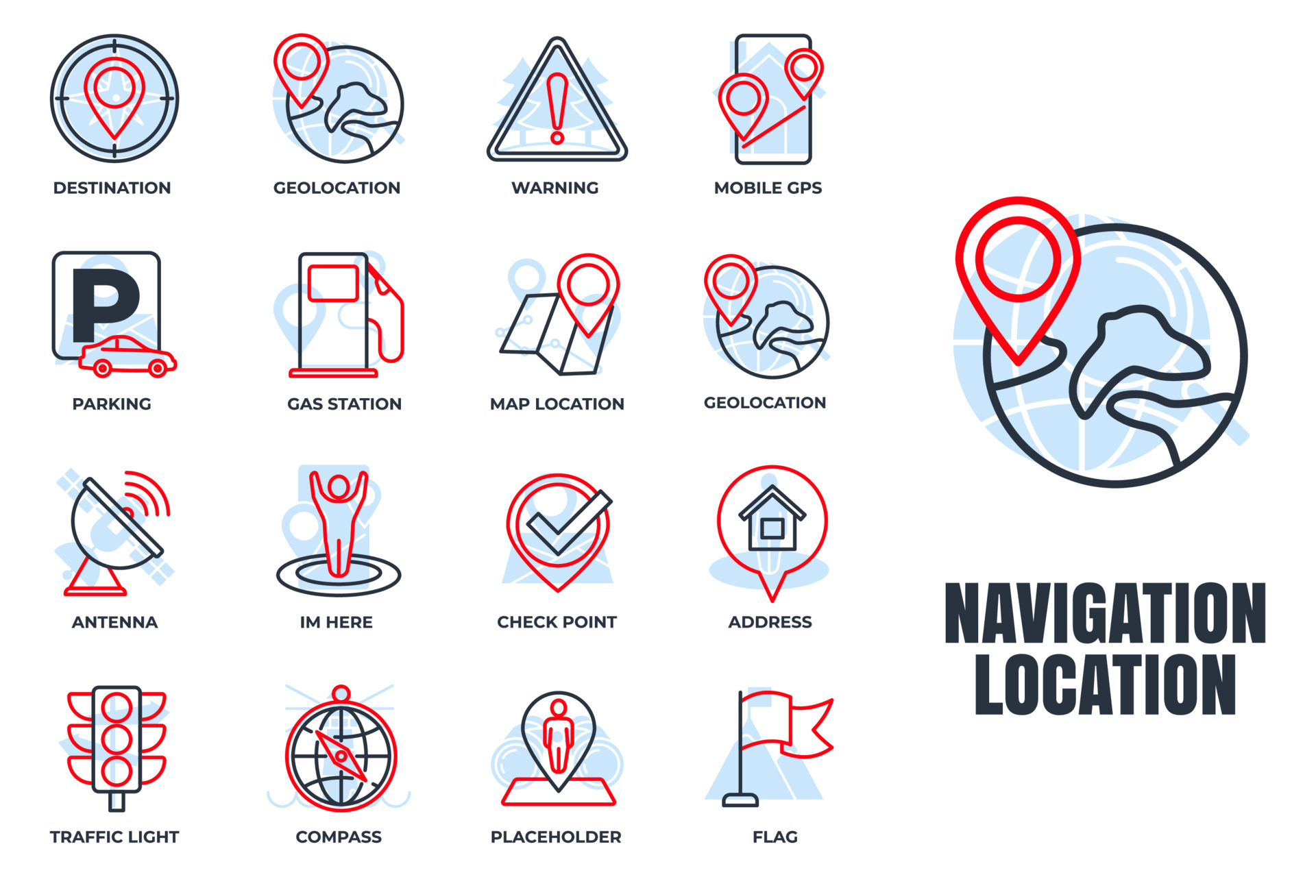 Set Of Navigation Location Icon Logo Vector Illustration Location Pack