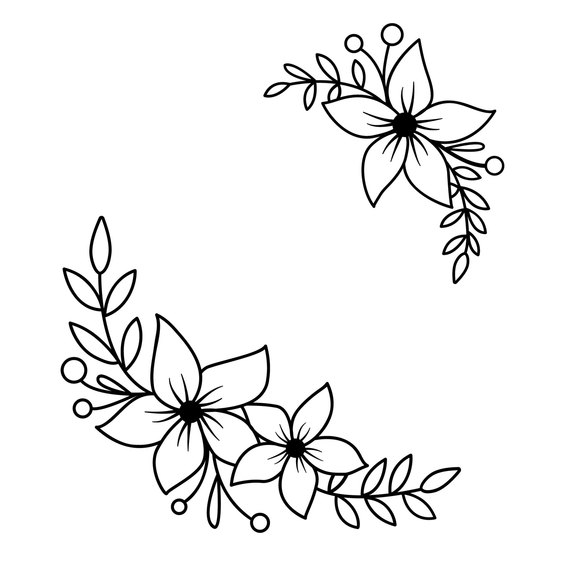 esquina floral en vector aislado sobre fondo blanco. marco simple con ... esquina floral en vector aislado sobre fondo blanco. marco simple con ...