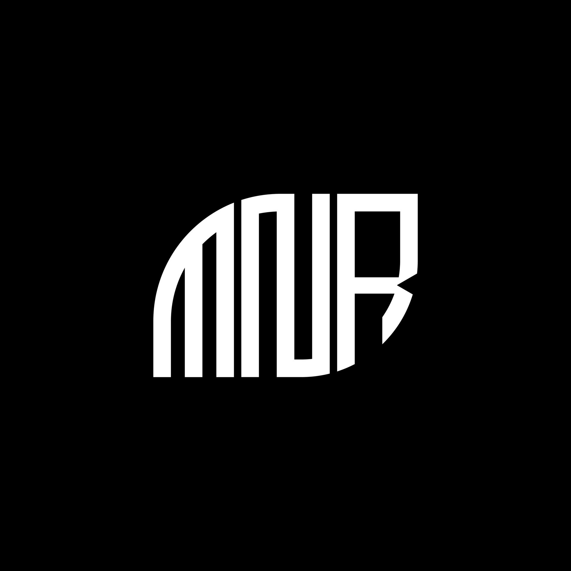 diseño de logotipo de letra mnr sobre fondo negro. concepto de logotipo de letra de iniciales ...