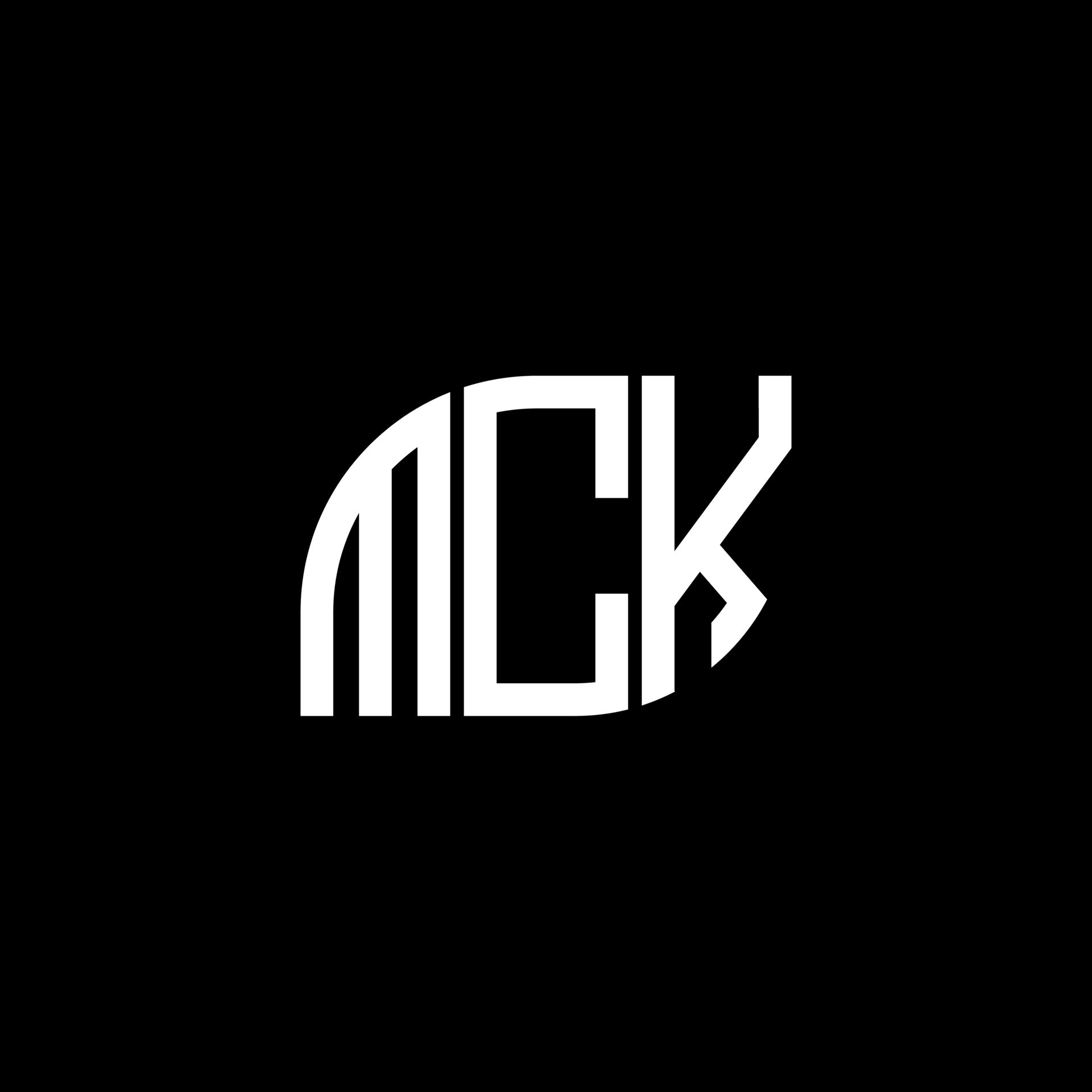 mck letter design.mck letter logo design sobre fondo negro. concepto de logotipo de letra de ...