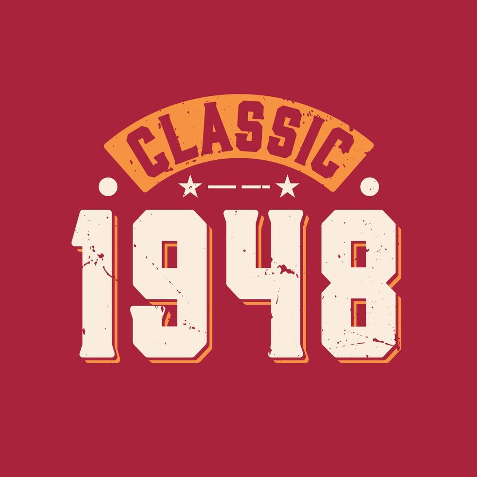 Classic 1948. 1948 Vintage Retro Birthday 9648940 Vector Art at Vecteezy
