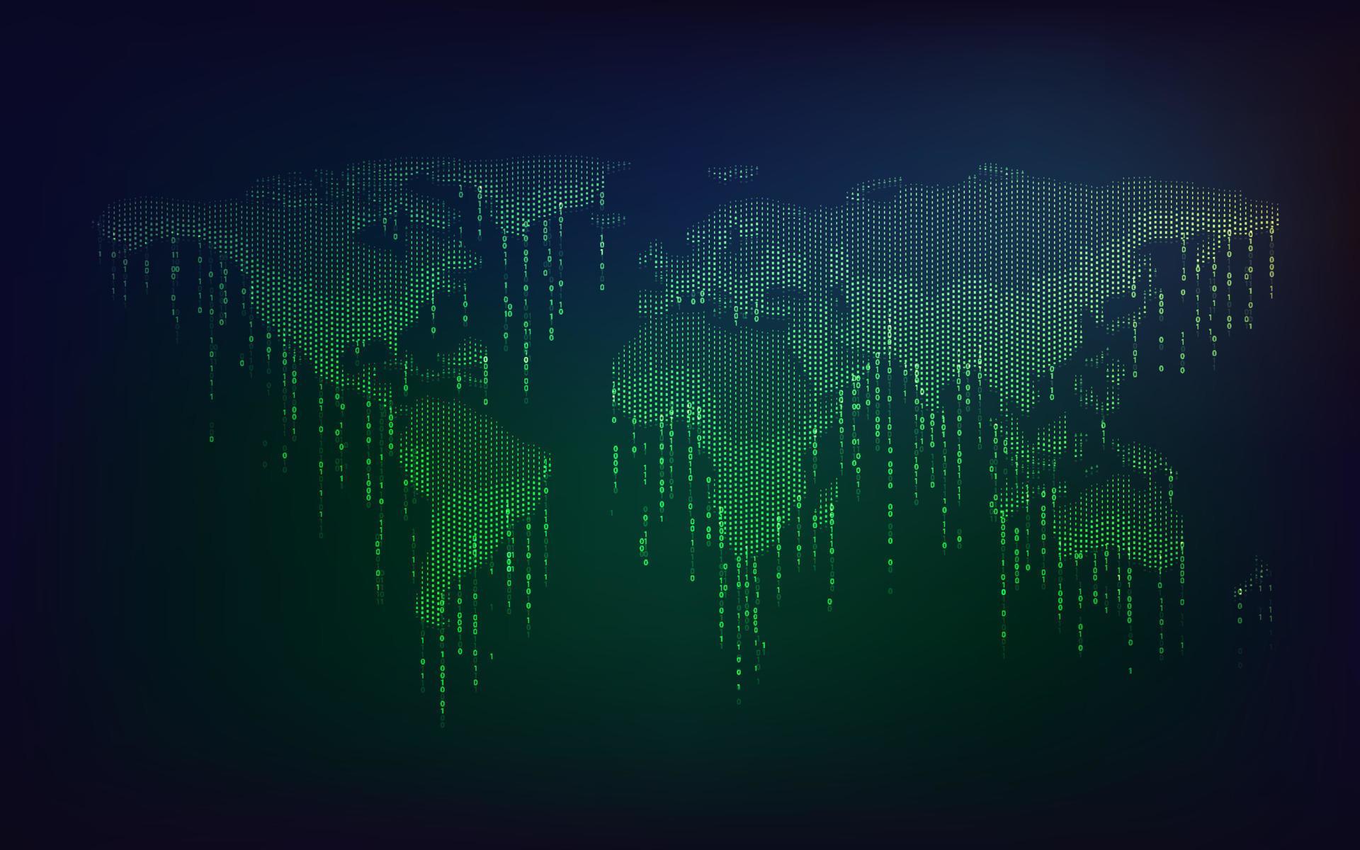 binary world map 9649589 Vector Art at Vecteezy