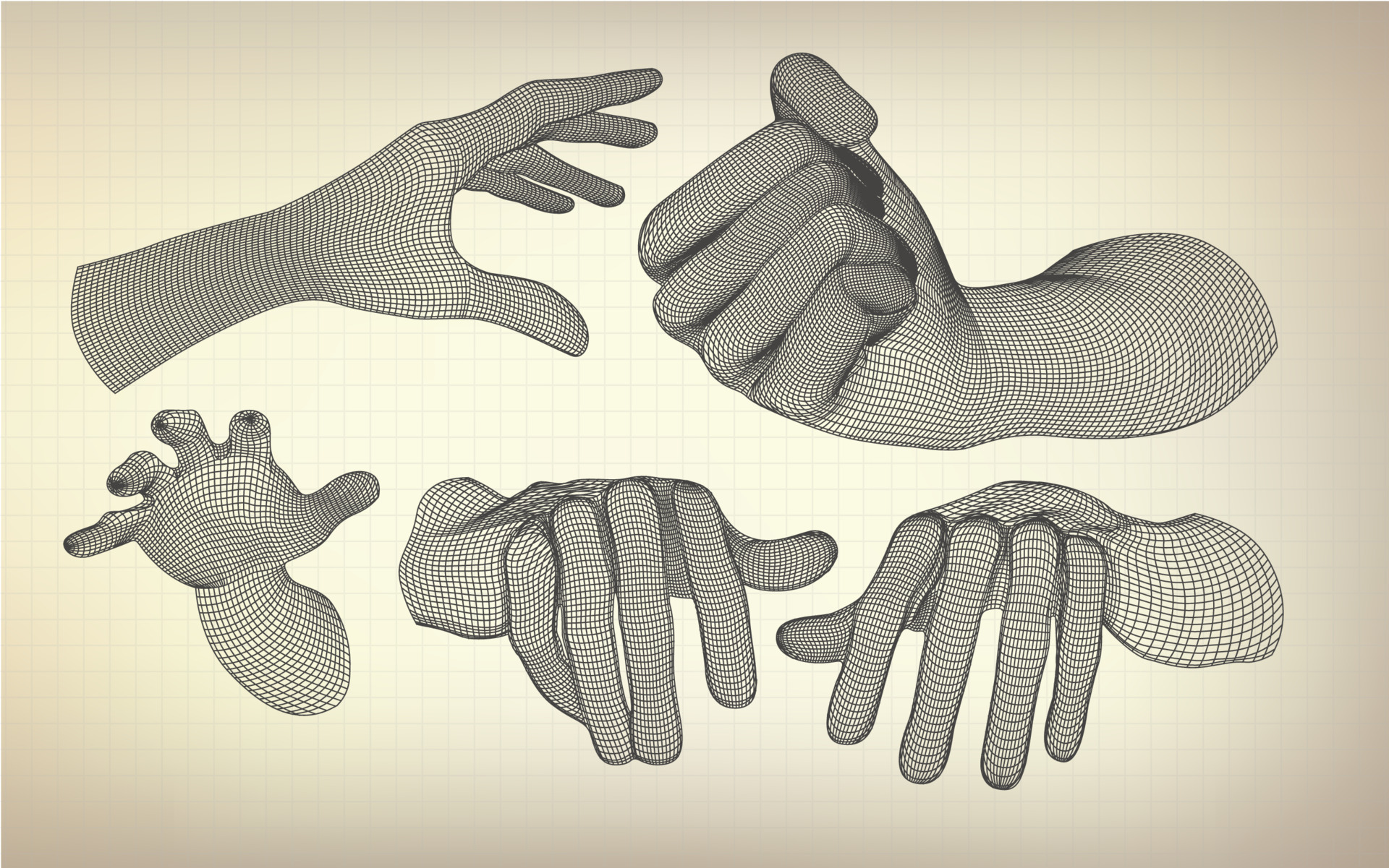 wireframe hand objects 9649608 Vector Art at Vecteezy