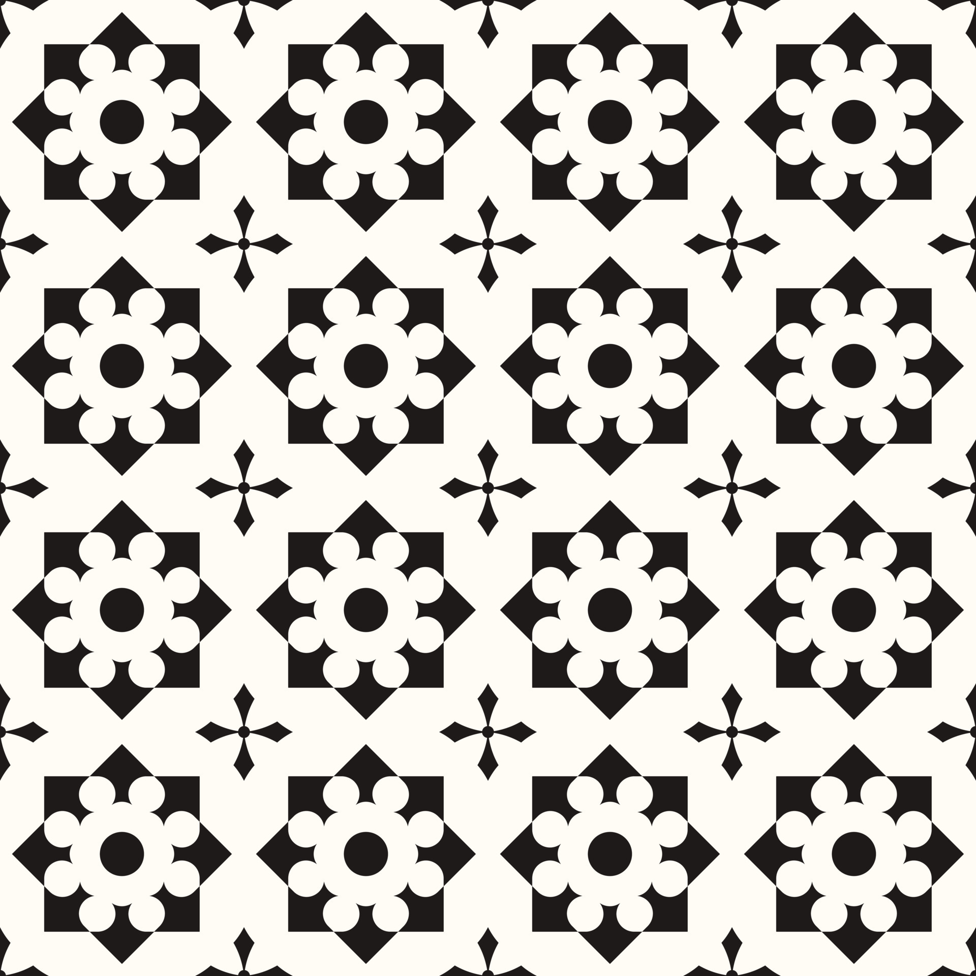 Vector Geometric Abstract Seamless Monochrome Pattern Texture
