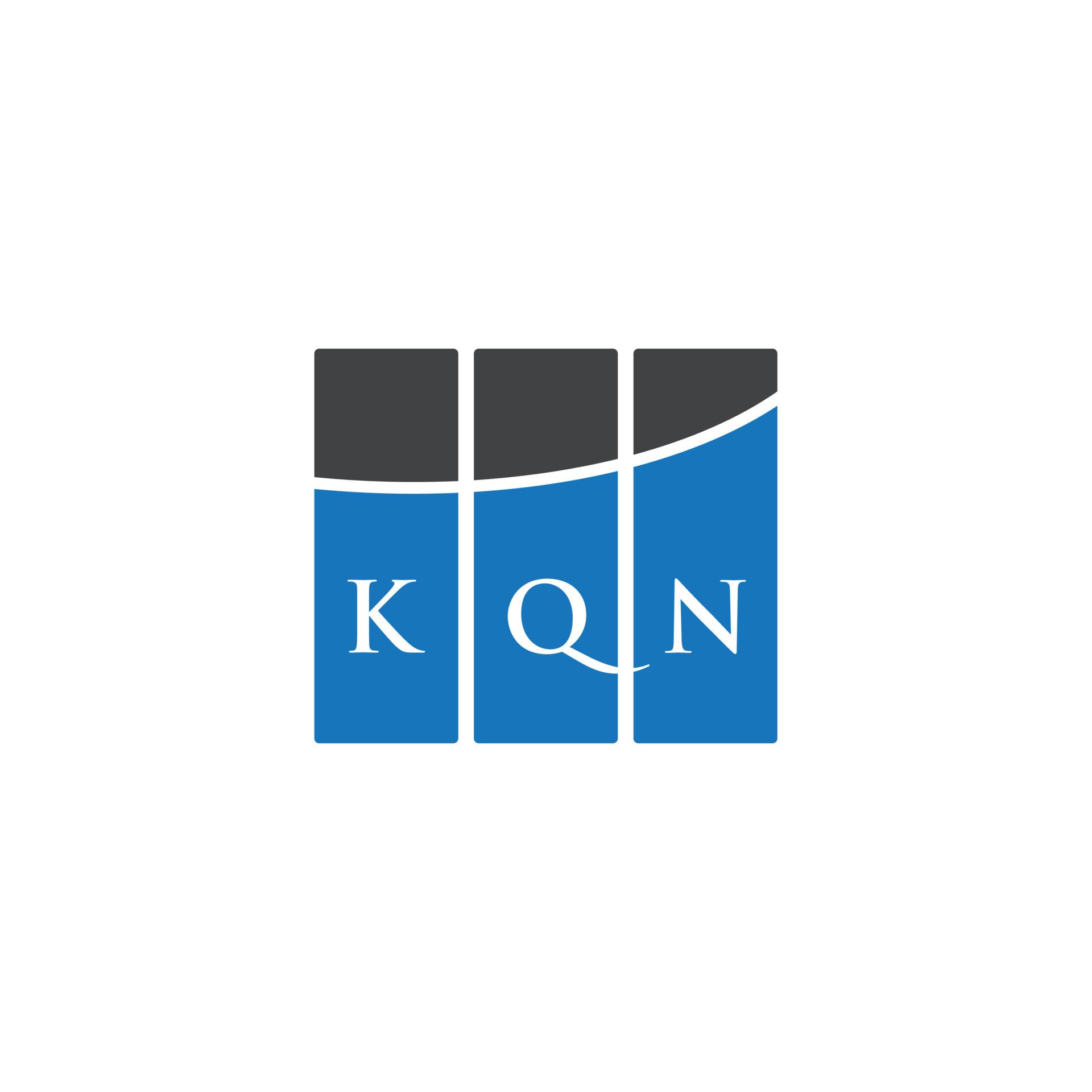 diseño de logotipo de letra kqn sobre fondo blanco. concepto de logotipo de letra de iniciales ...