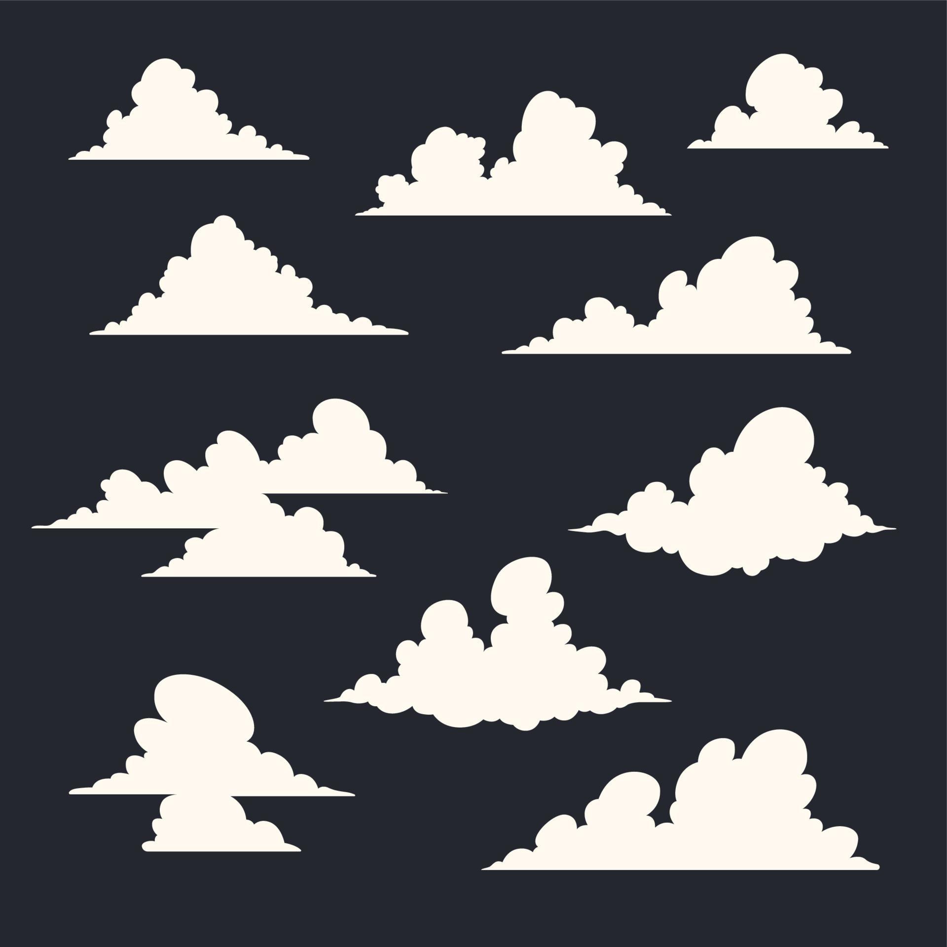 Clouds Vector Set 9651655 Vector Art at Vecteezy