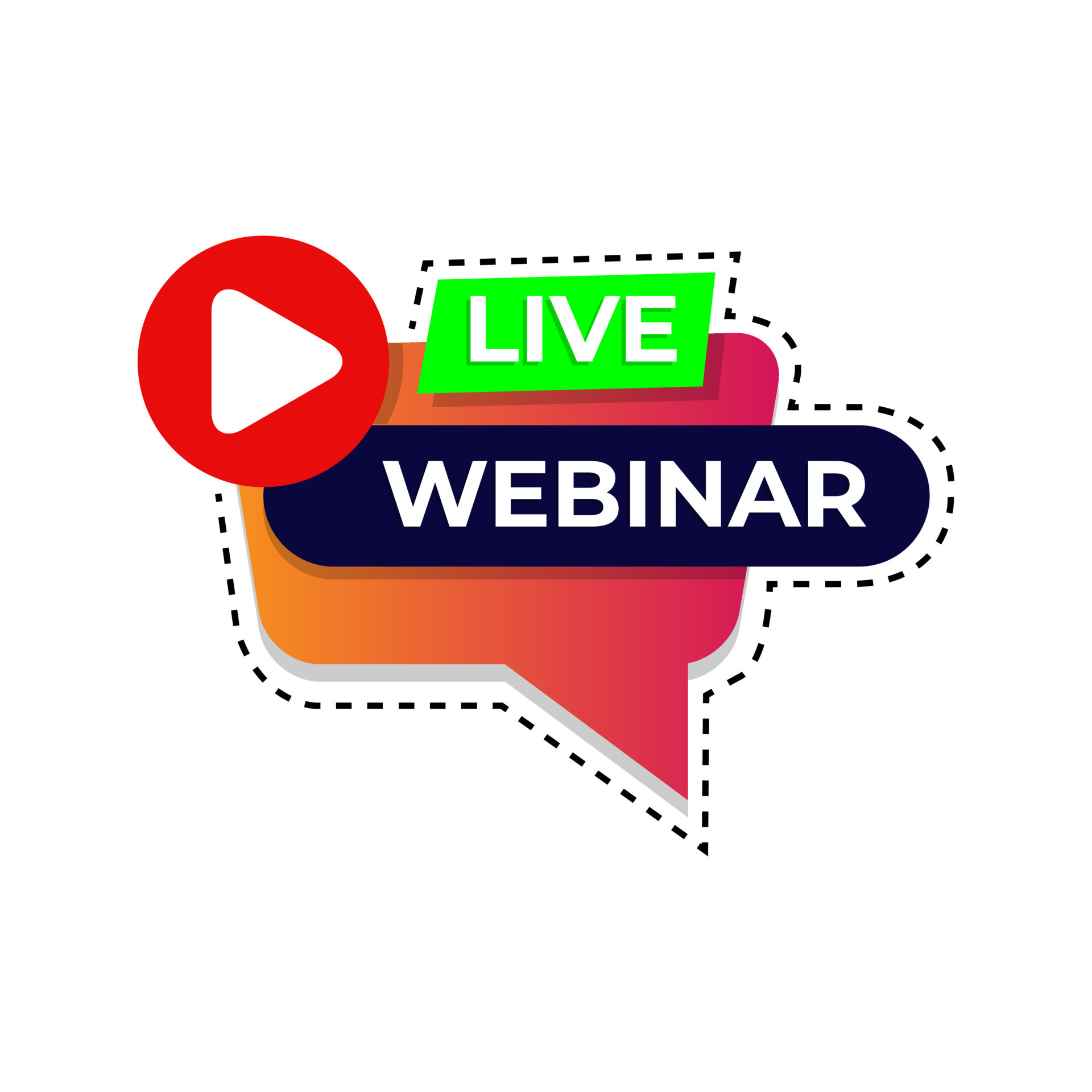 Live webinar button, icon, sign, logo, emblem, label, flat design ... Live webinar button, icon, sign, logo, emblem, label, flat design ...