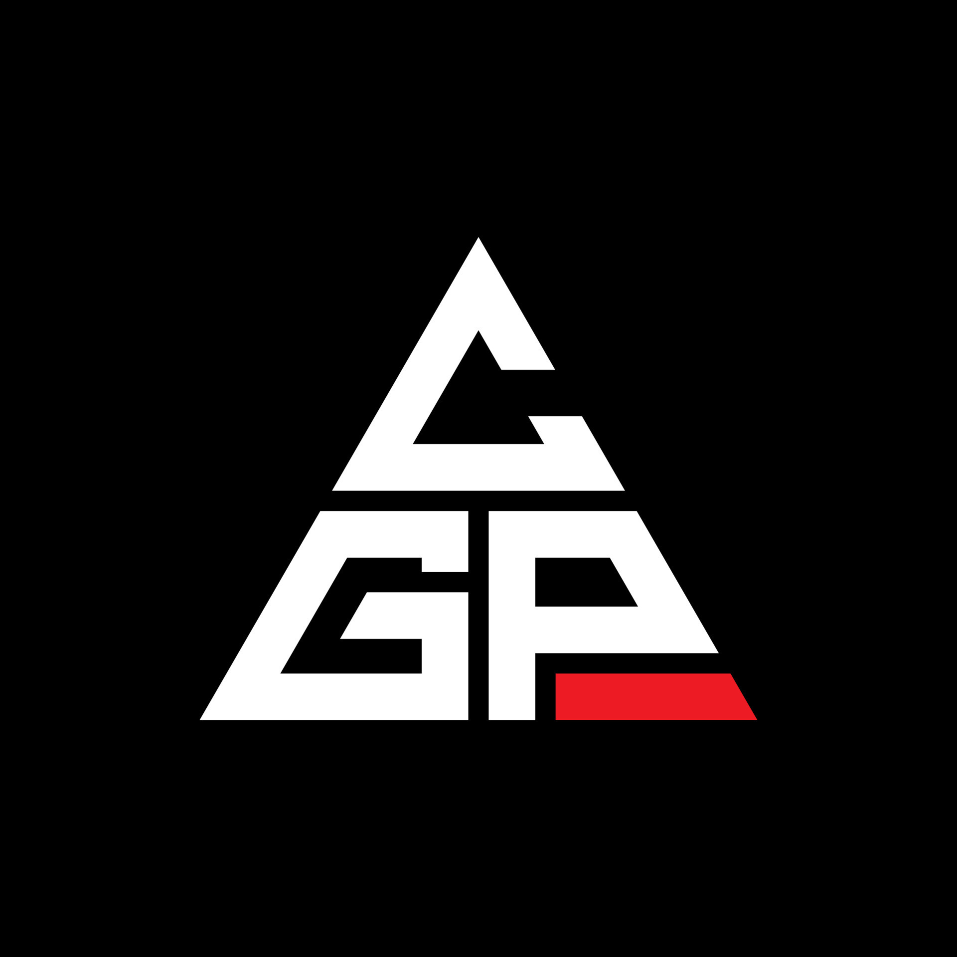 diseño de logotipo de letra triangular cgp con forma de triángulo. monograma de diseño del ...