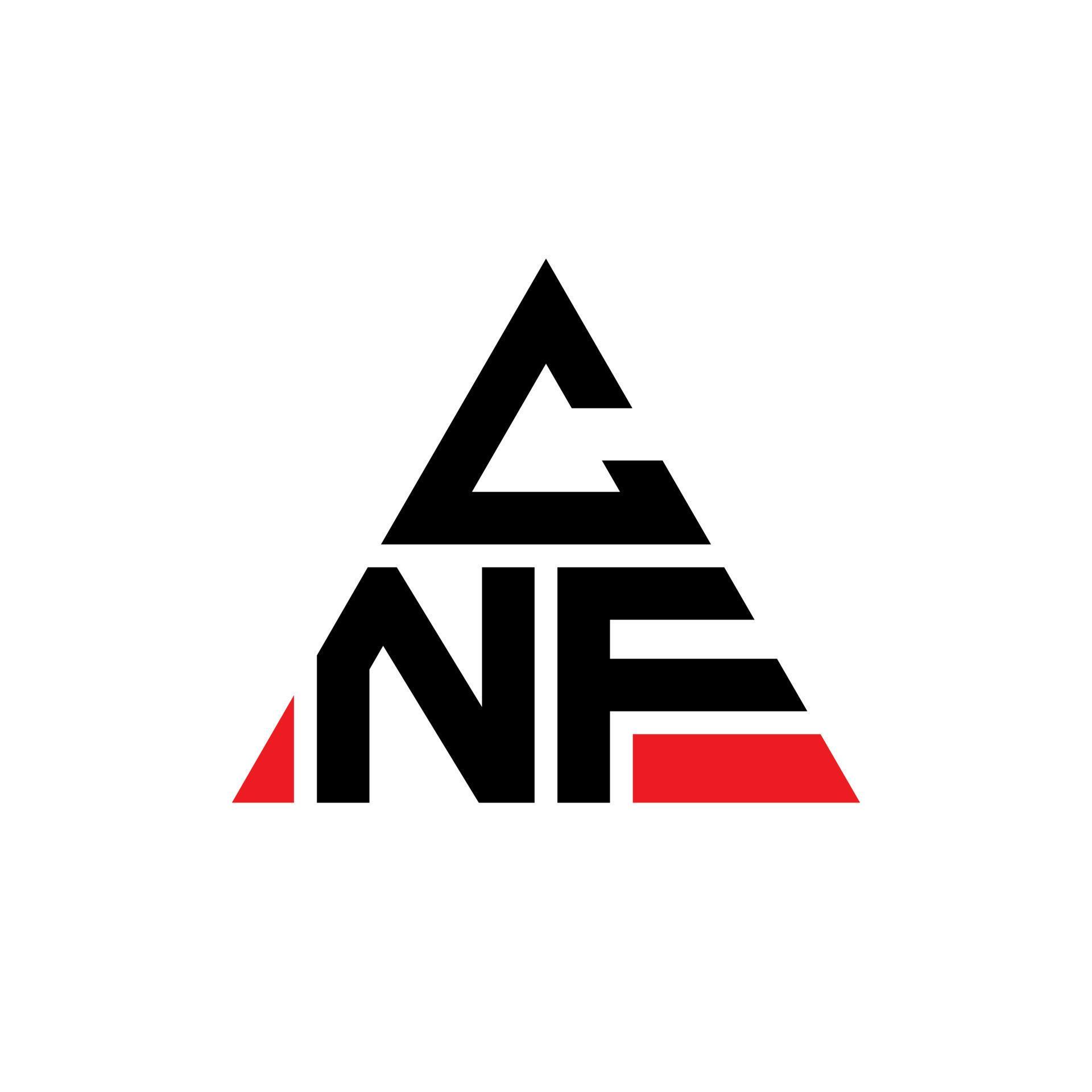 CNF triangle letter logo design with triangle shape. CNF triangle logo design monogram. CNF ...