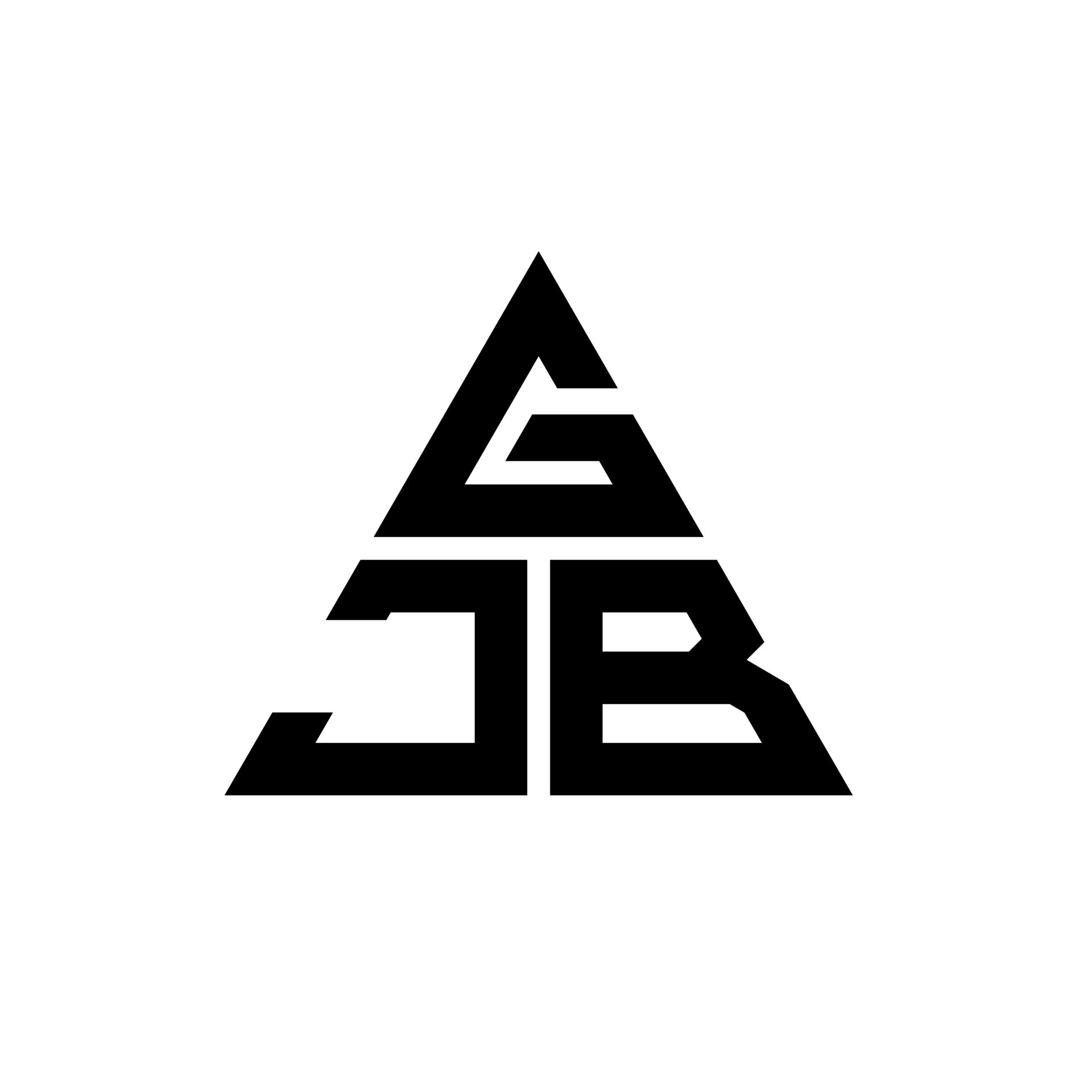 Diseño de logotipo de letra triangular gjb con forma de triángulo. monograma de diseño del ...
