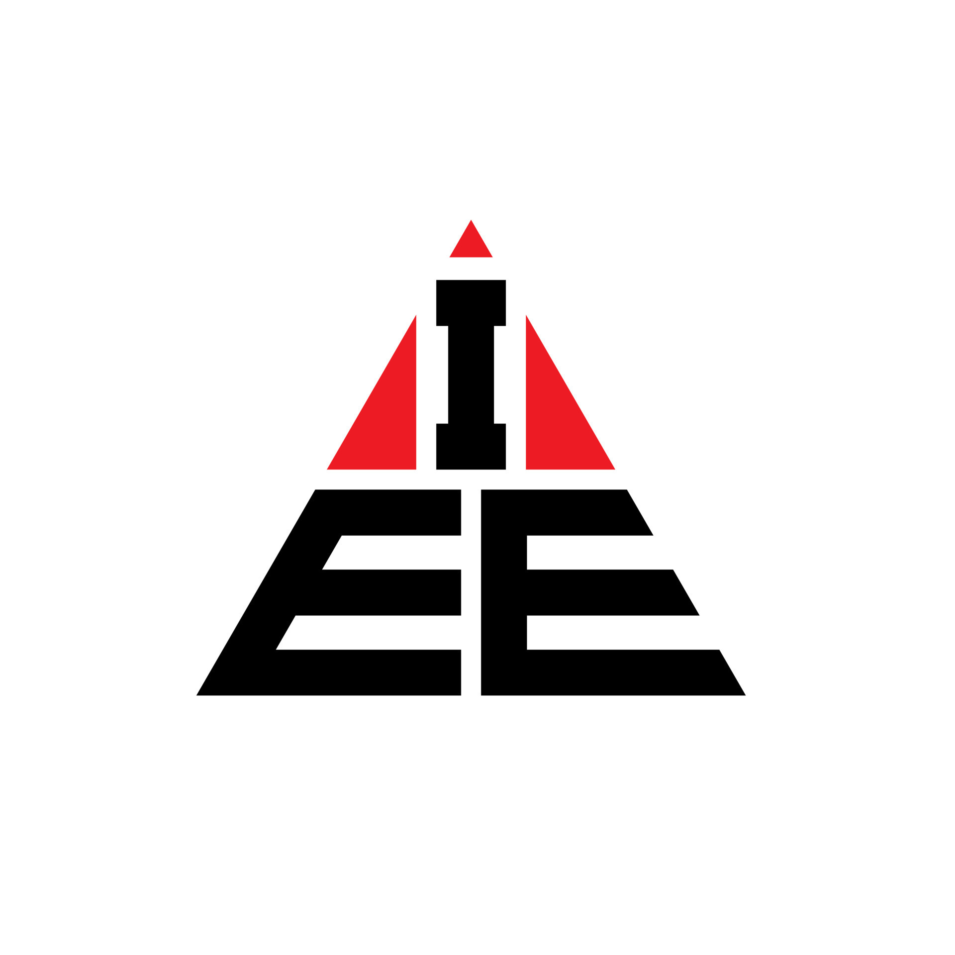 iee diseño de logotipo de letra triangular con forma de triángulo. monograma de diseño de ...