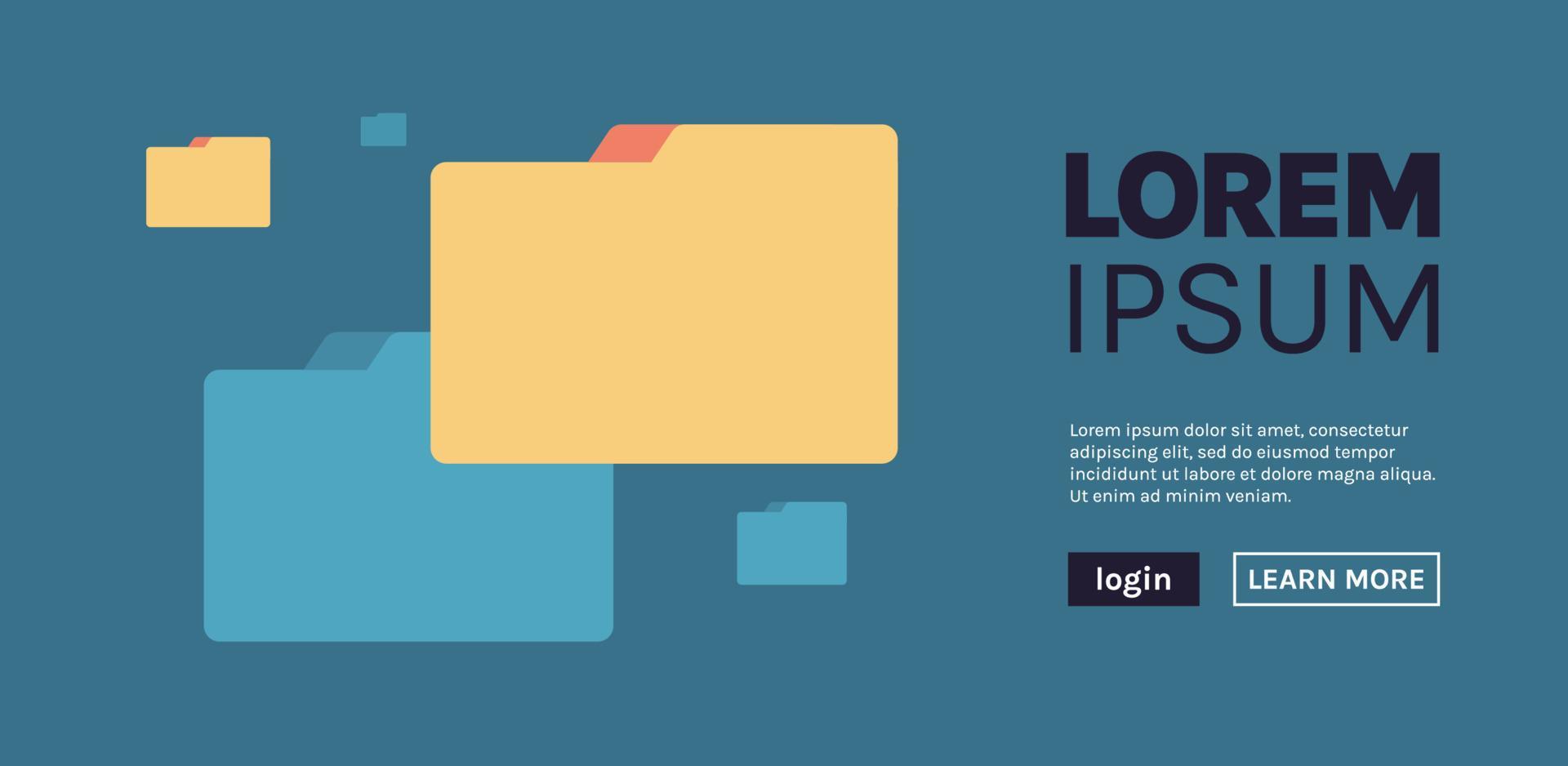 File and folder with web homepage flat vector illustration. 9654635 ...