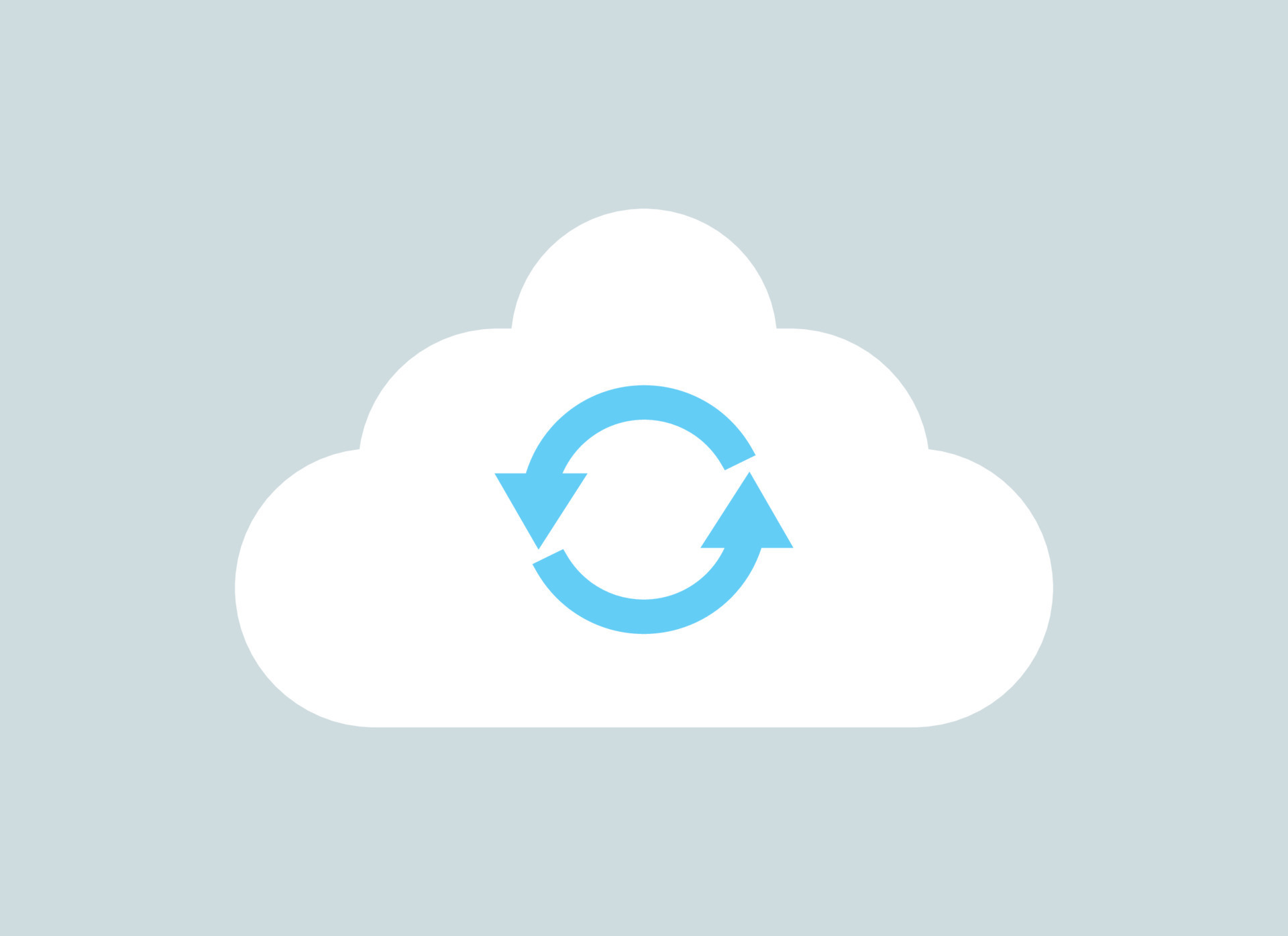 Cloud Server Synchronizing And Datacenter Flat Vector Illustration