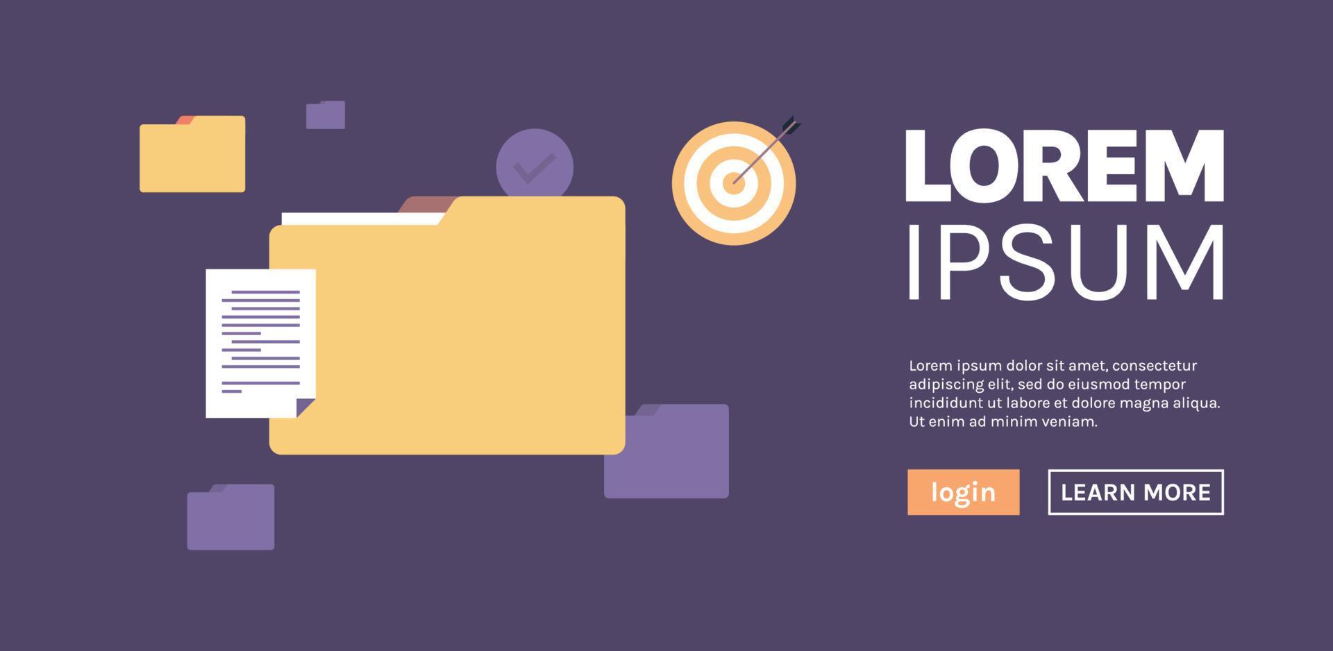 File and folder with web homepage flat vector illustration. 9654839 ...