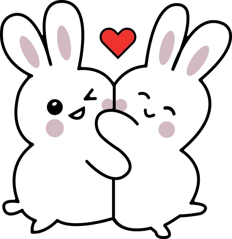 Cute Bunny Couples Character Vector Love Couples Eps And Image 9655791 Vector Art At Vecteezy