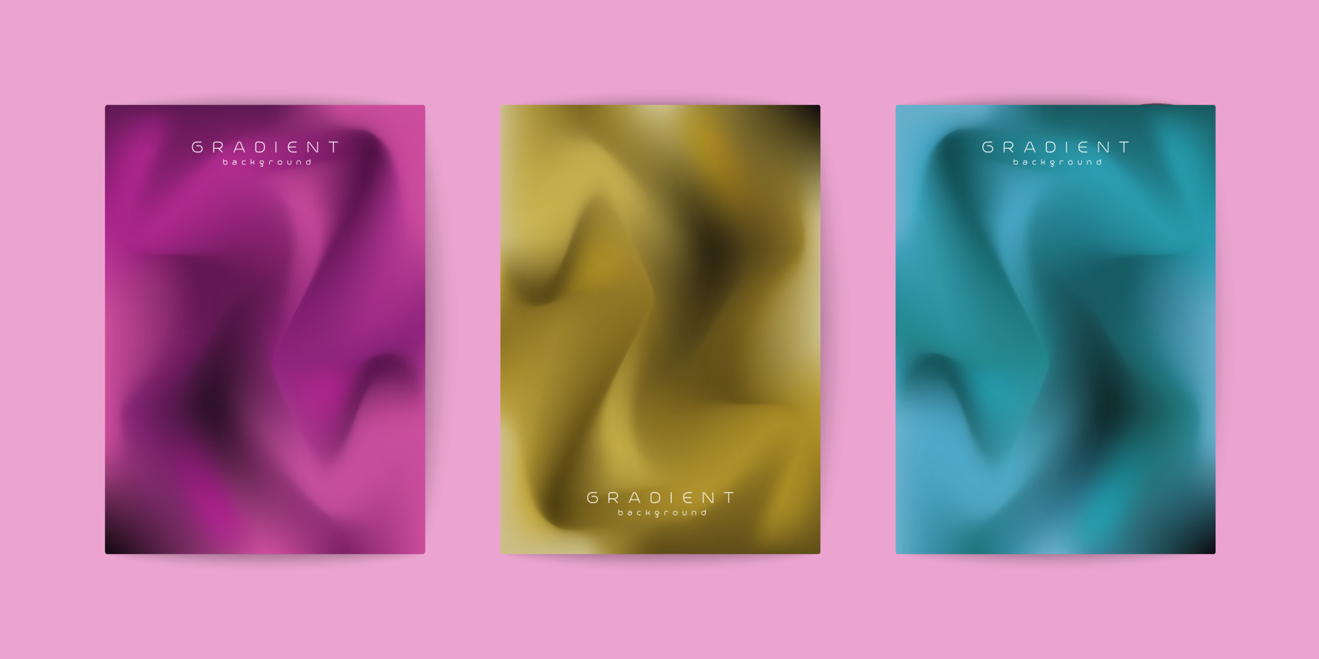 Abstract Creative Group Of Vector Curves In Gradient Background Three Colorful Abstract Vector