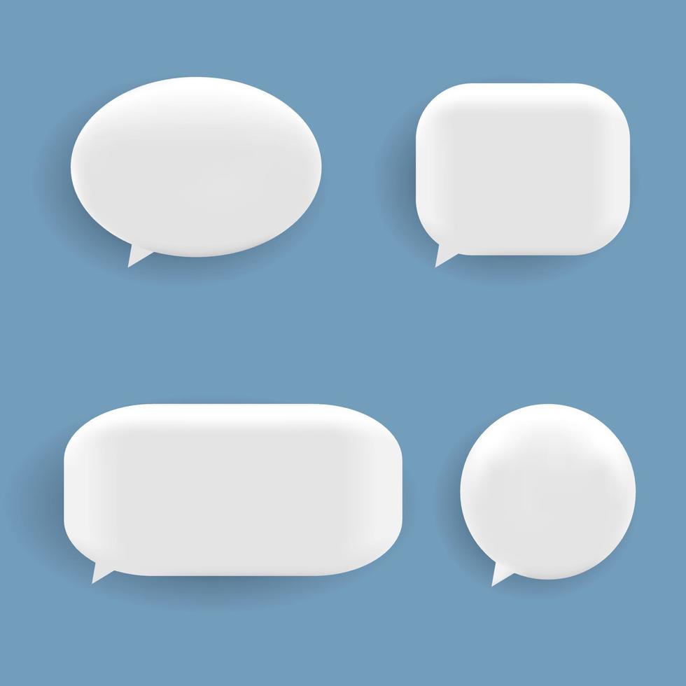 blank 3d speech bubbles, icon set poster and banner concept on soft ...